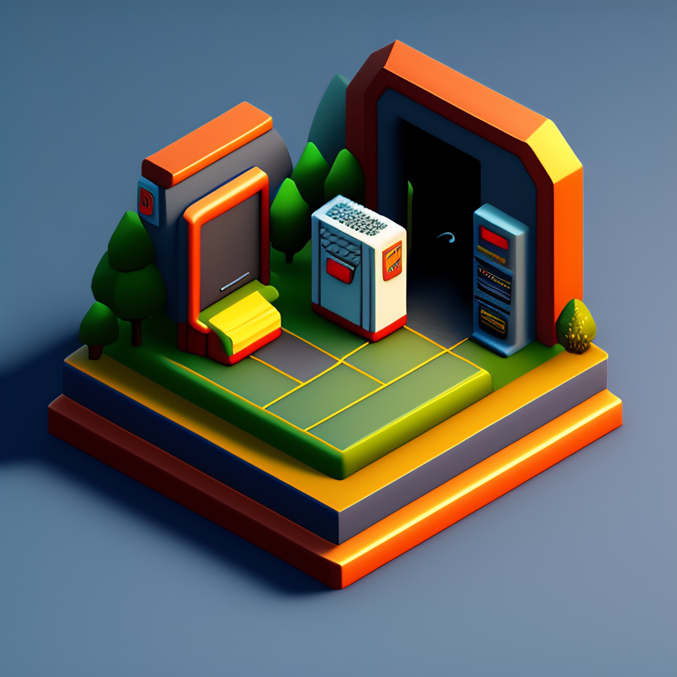 Lexica - Isometric render of a videogame character, retro
