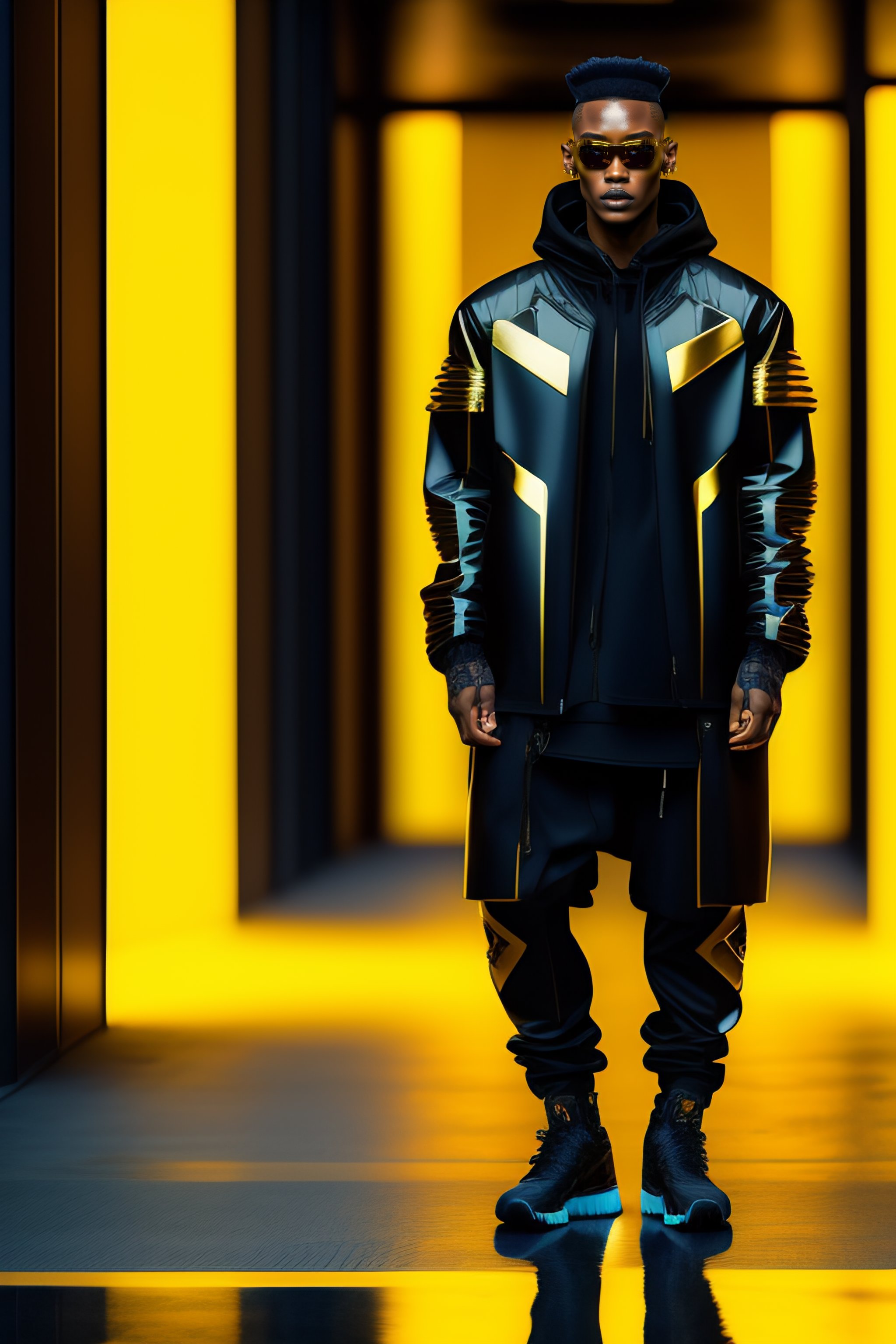 Lexica - Cyberpunk techwear streetwear look and clothes, we can see ...
