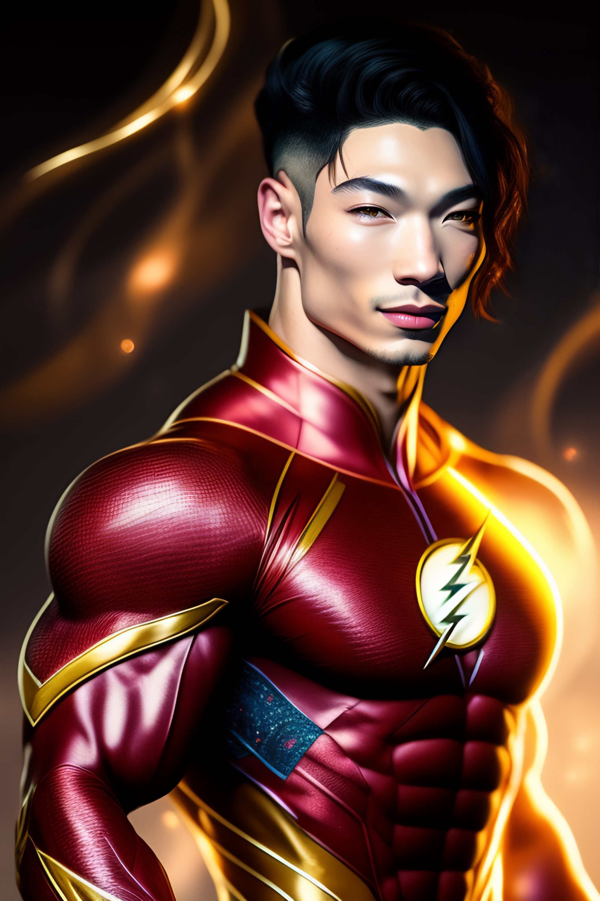 Lexica - Full body potrait of ezra miller as super muscular flash anime ...