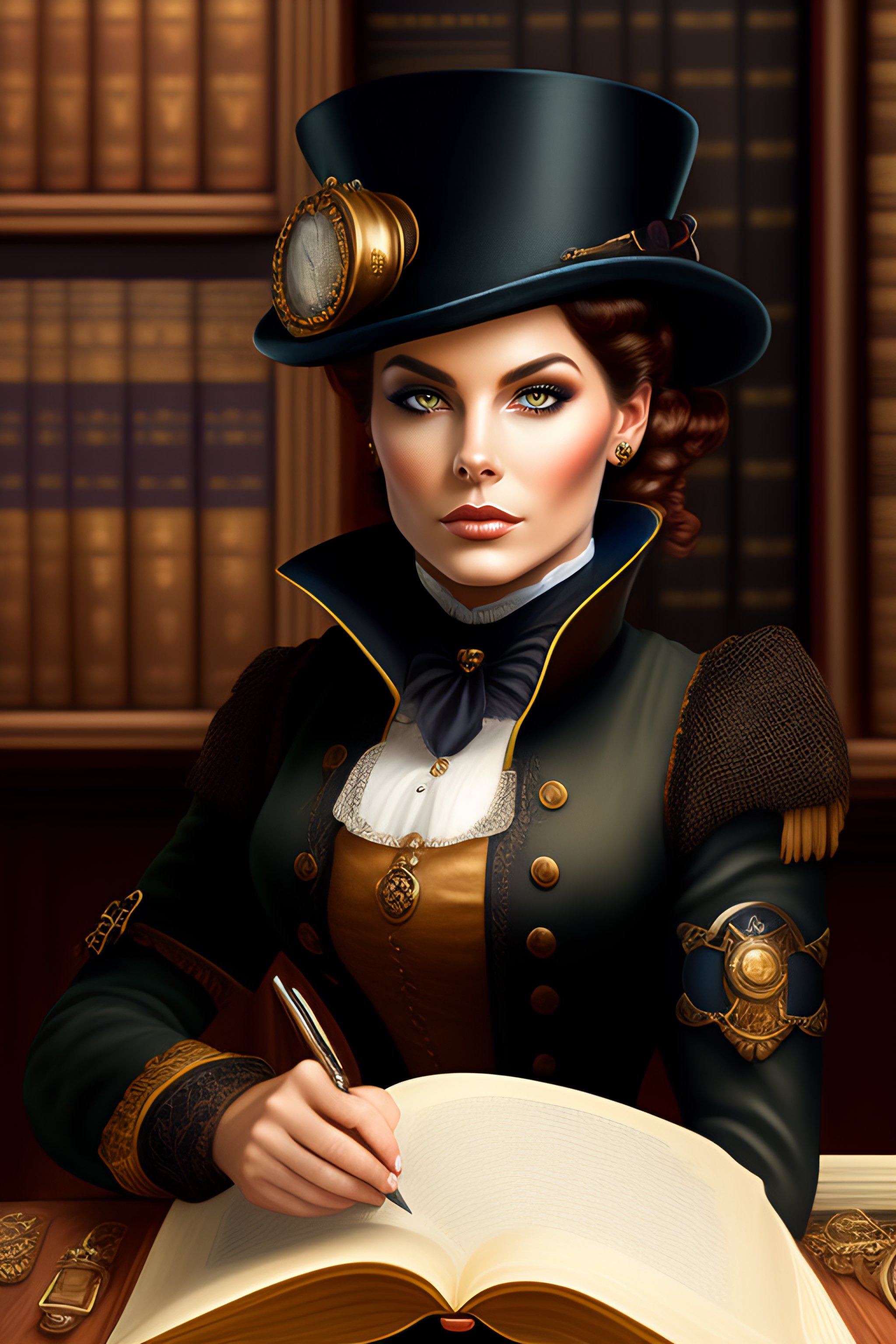 Lexica - Character portrait of a cat as a Steampunk lady detective ...