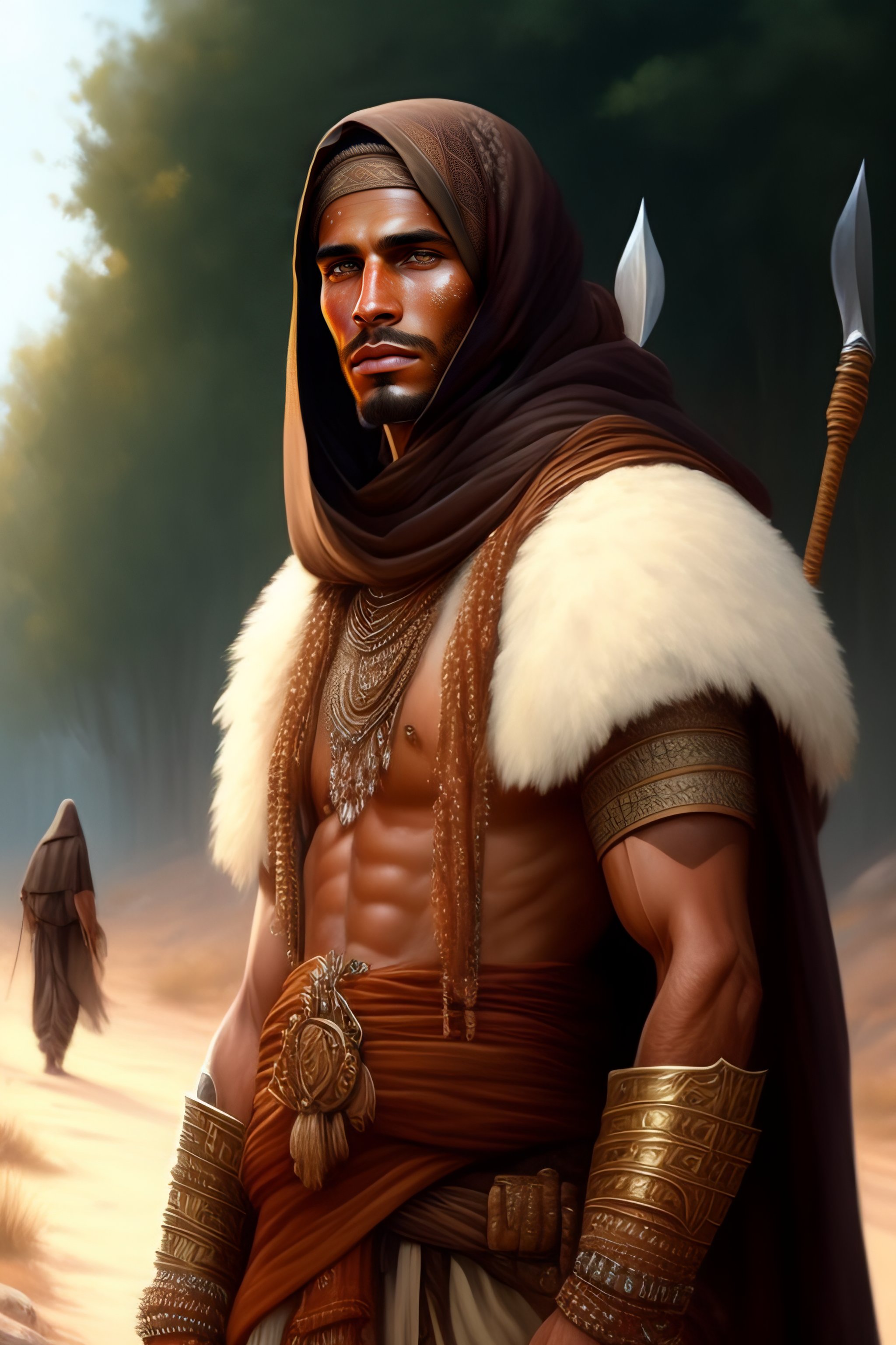 Lexica - A full body portrait of a beautiful soldiers quarter bedouin ...