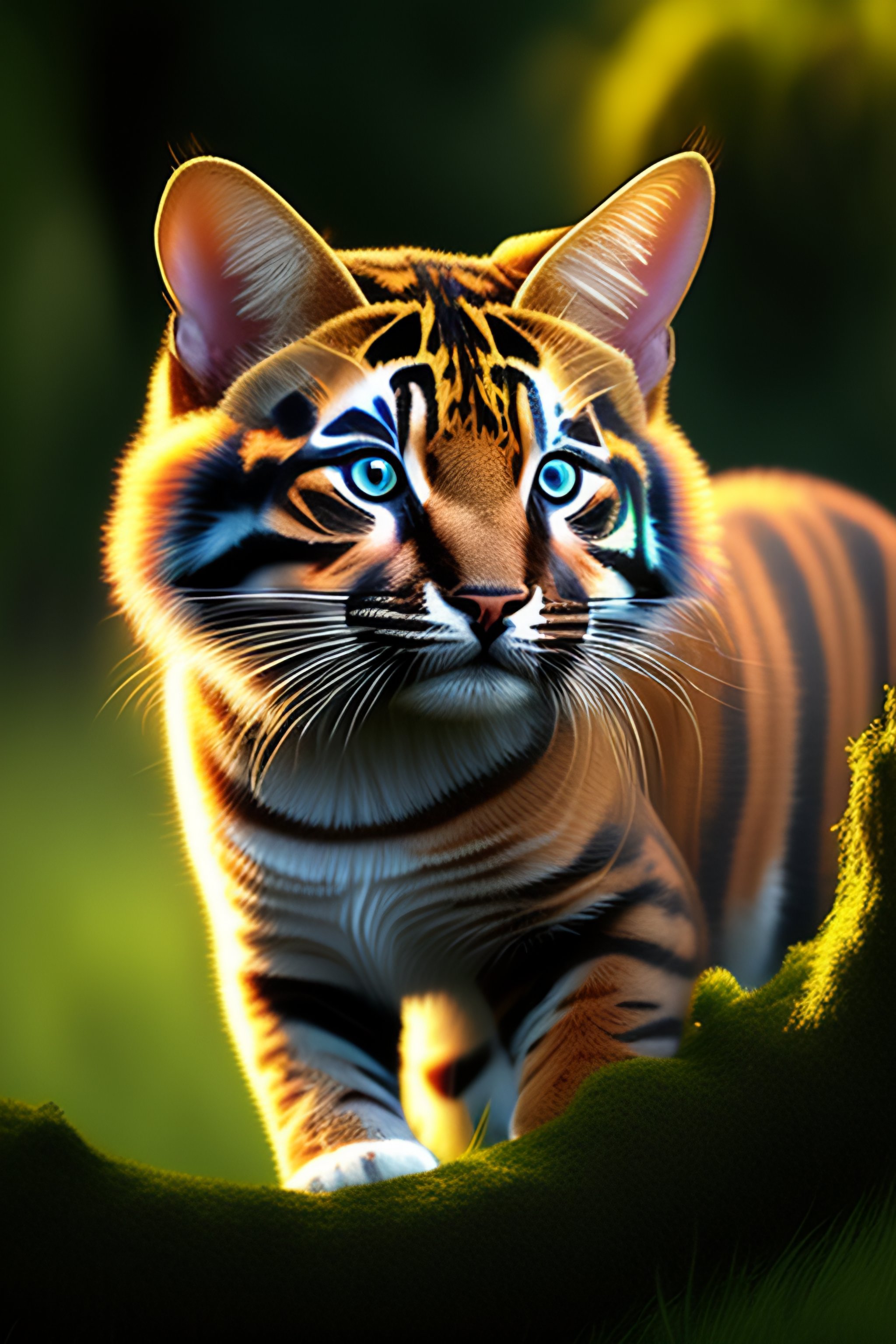 Lexica - Diminuto adorable cat puppy tigre en la selva