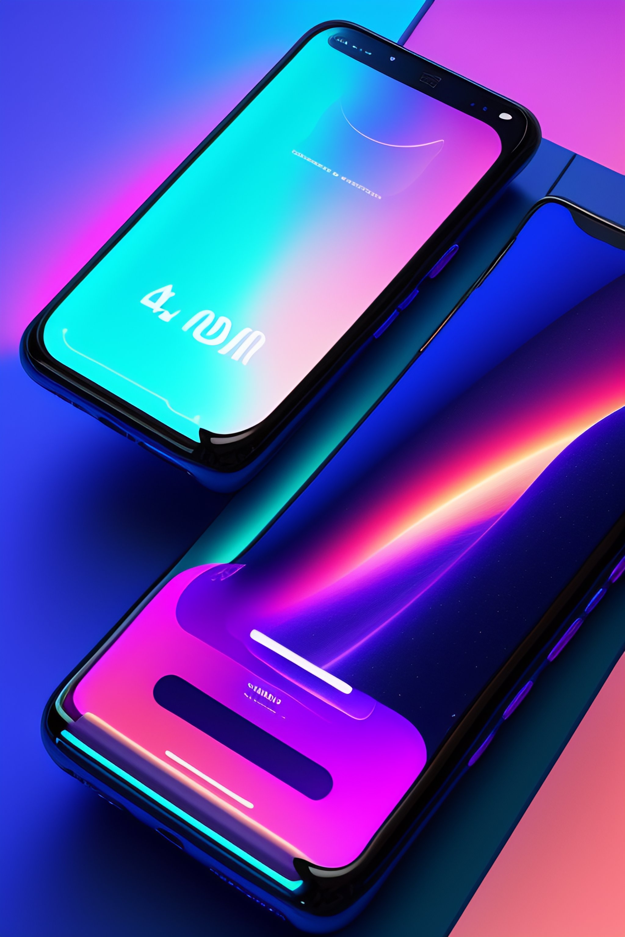 Lexica - Futuristic loyalty nft on phones, wallpaper in vaporwave ...