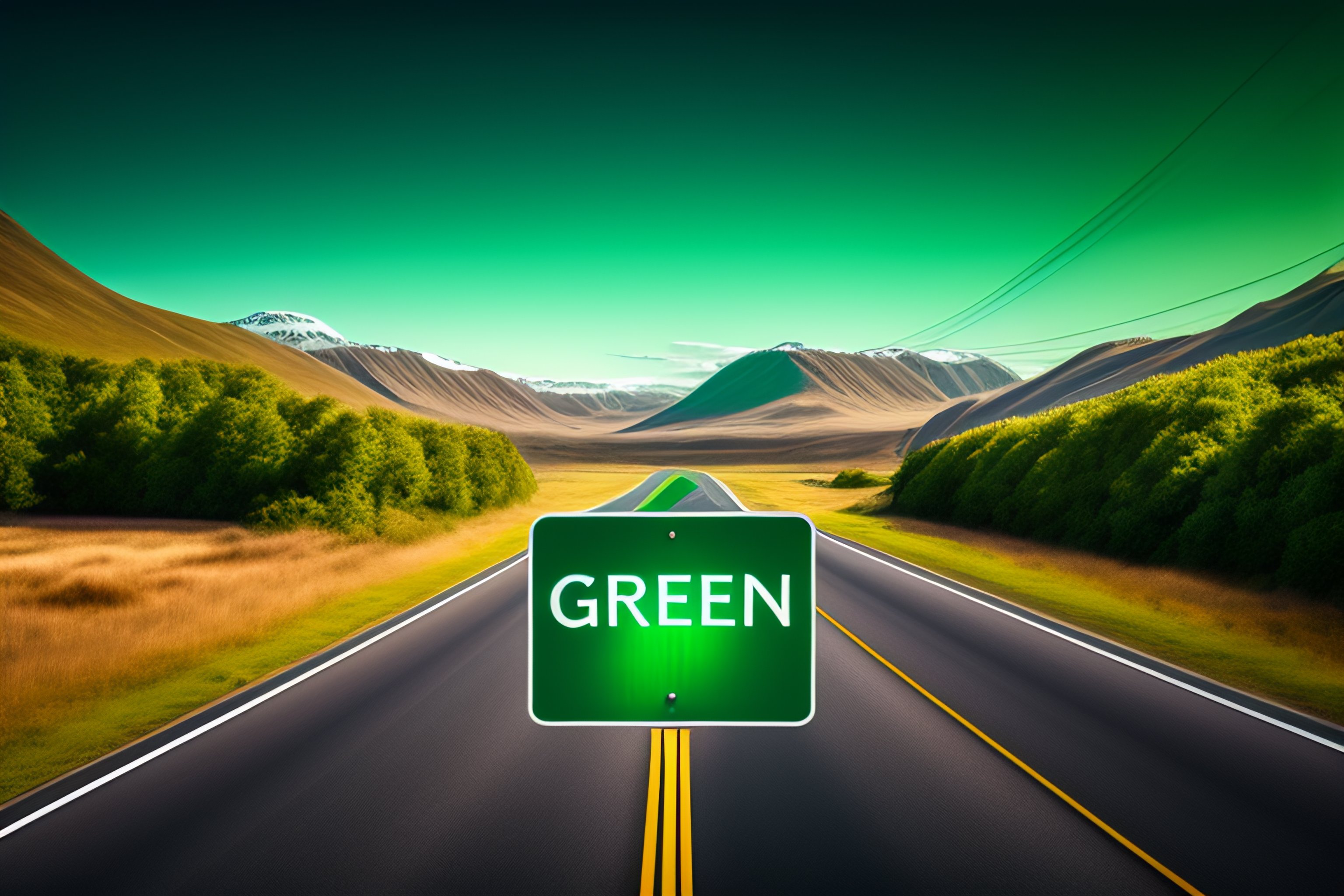 Lexica - Green highway sign