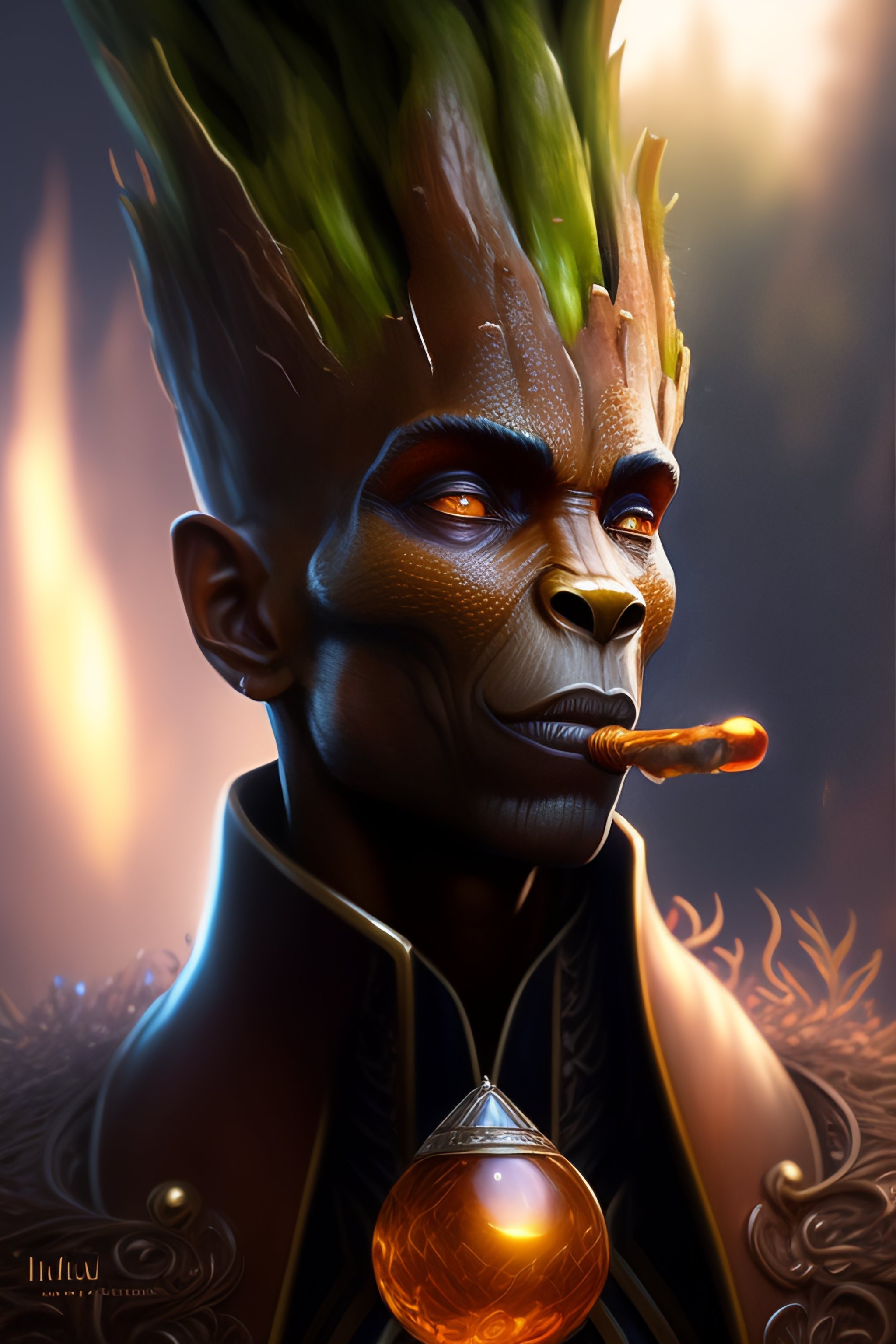 Lexica - Groot who just blew a smoke ring, fantasy, intricate, elegant ...