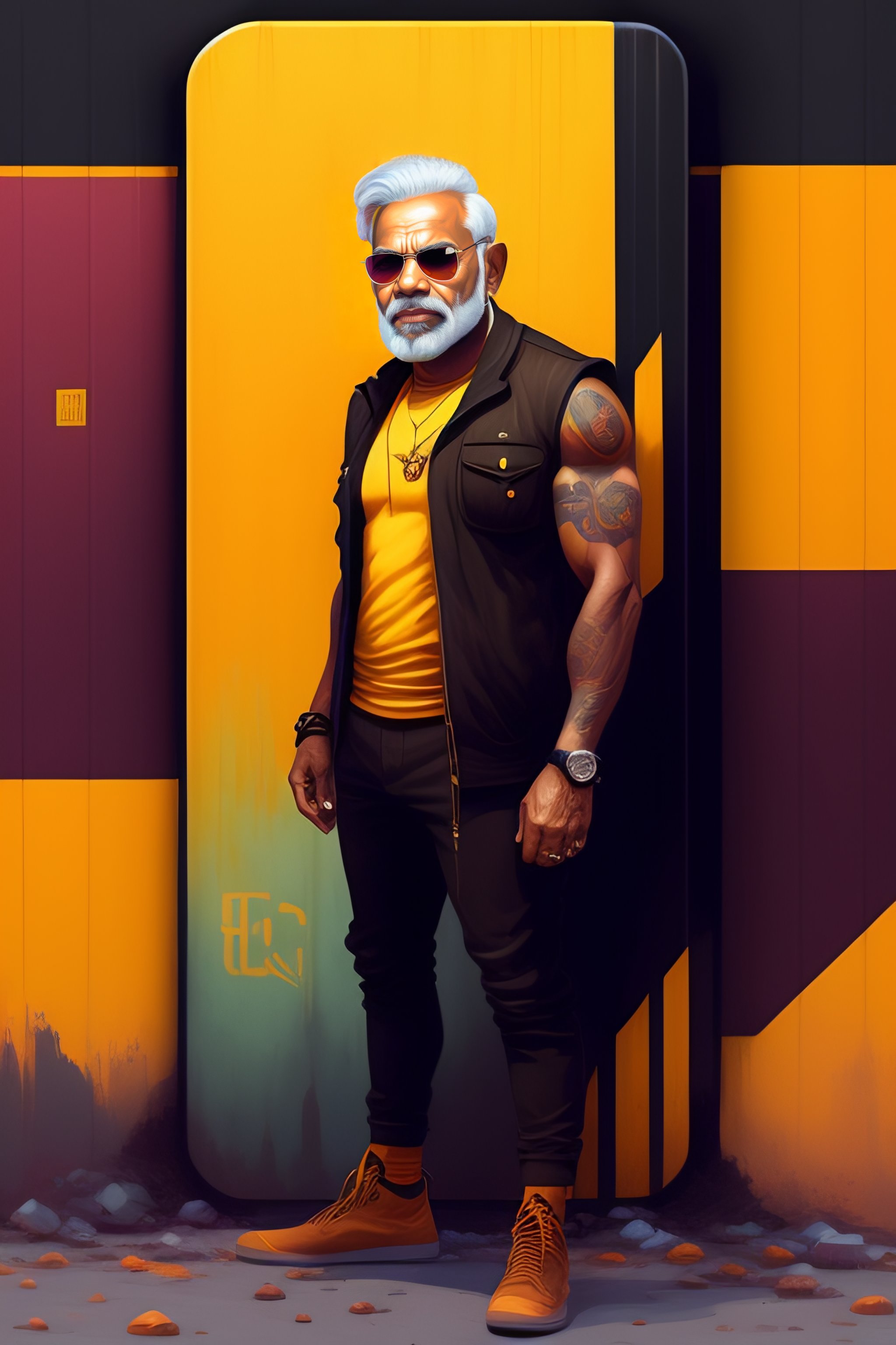 Lexica - Full body highly detailed portrait of muscular narendra modi ...