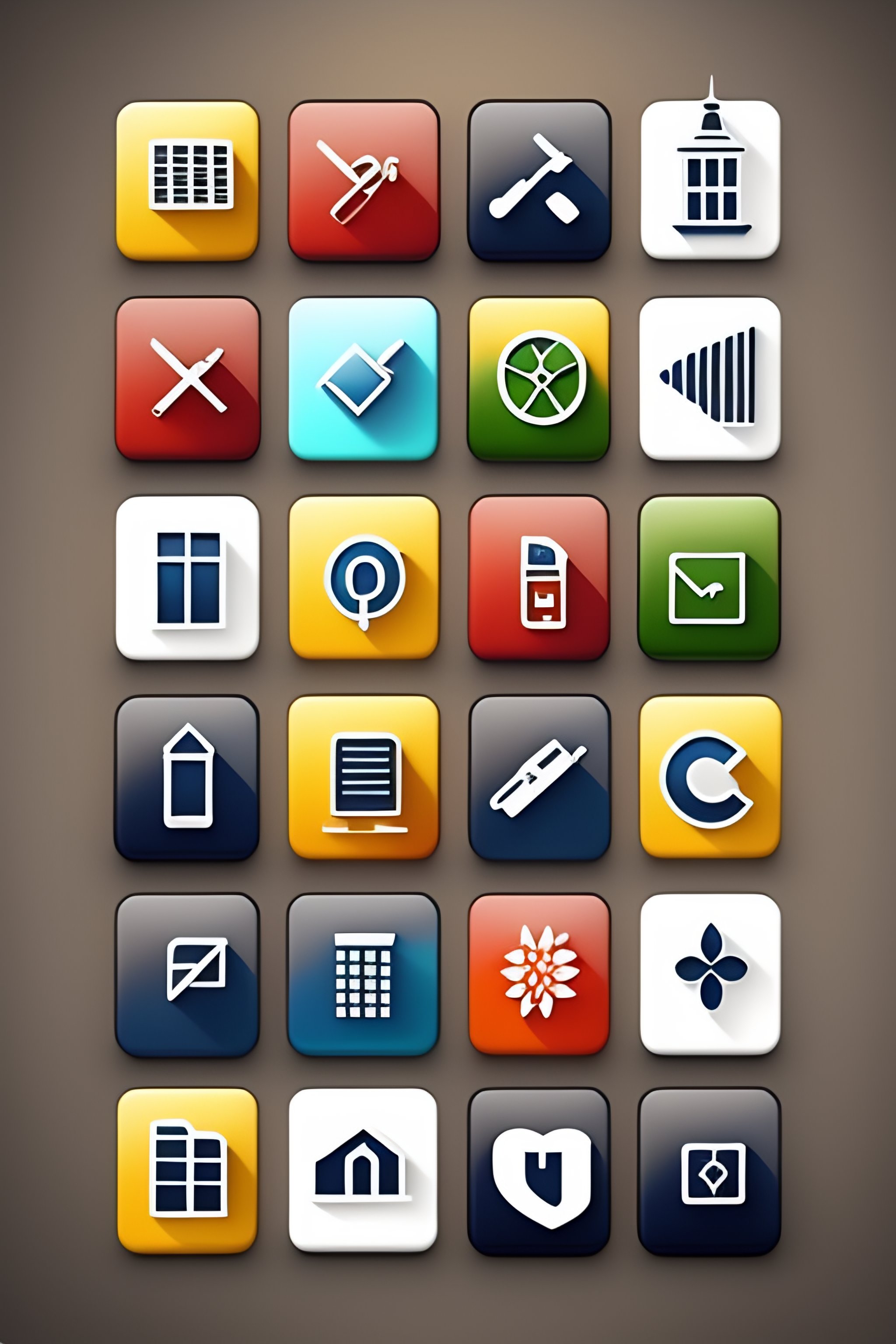 Lexica - A set of icons designed by banksy, clean background