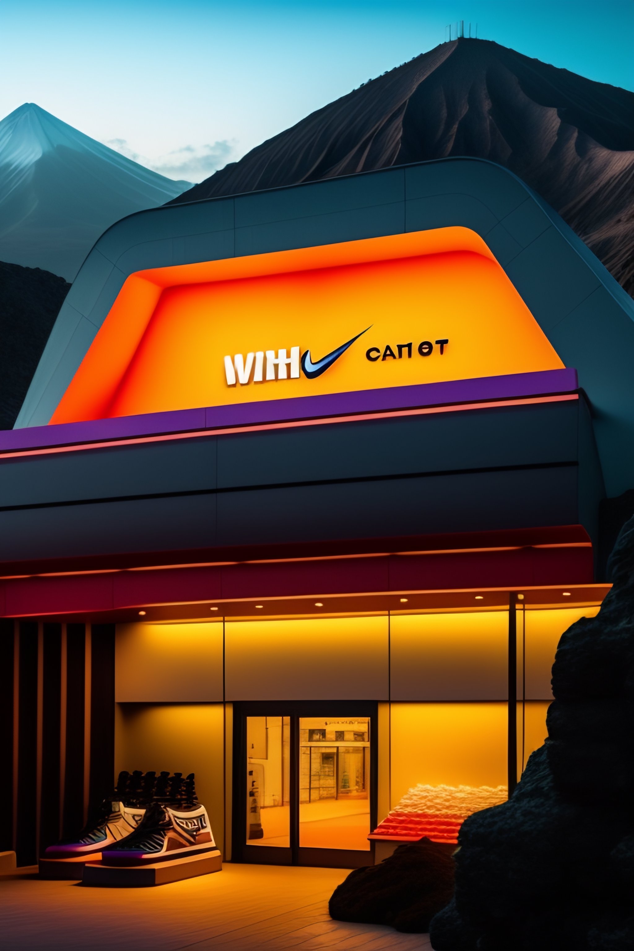 Lexica - Nike shoe store at a volcano
