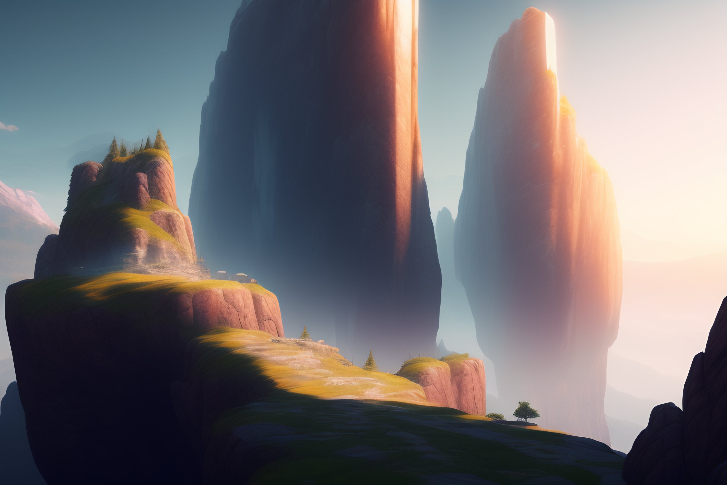 Lexica - Giant clear place big white cliff edge megastructure the wall ...