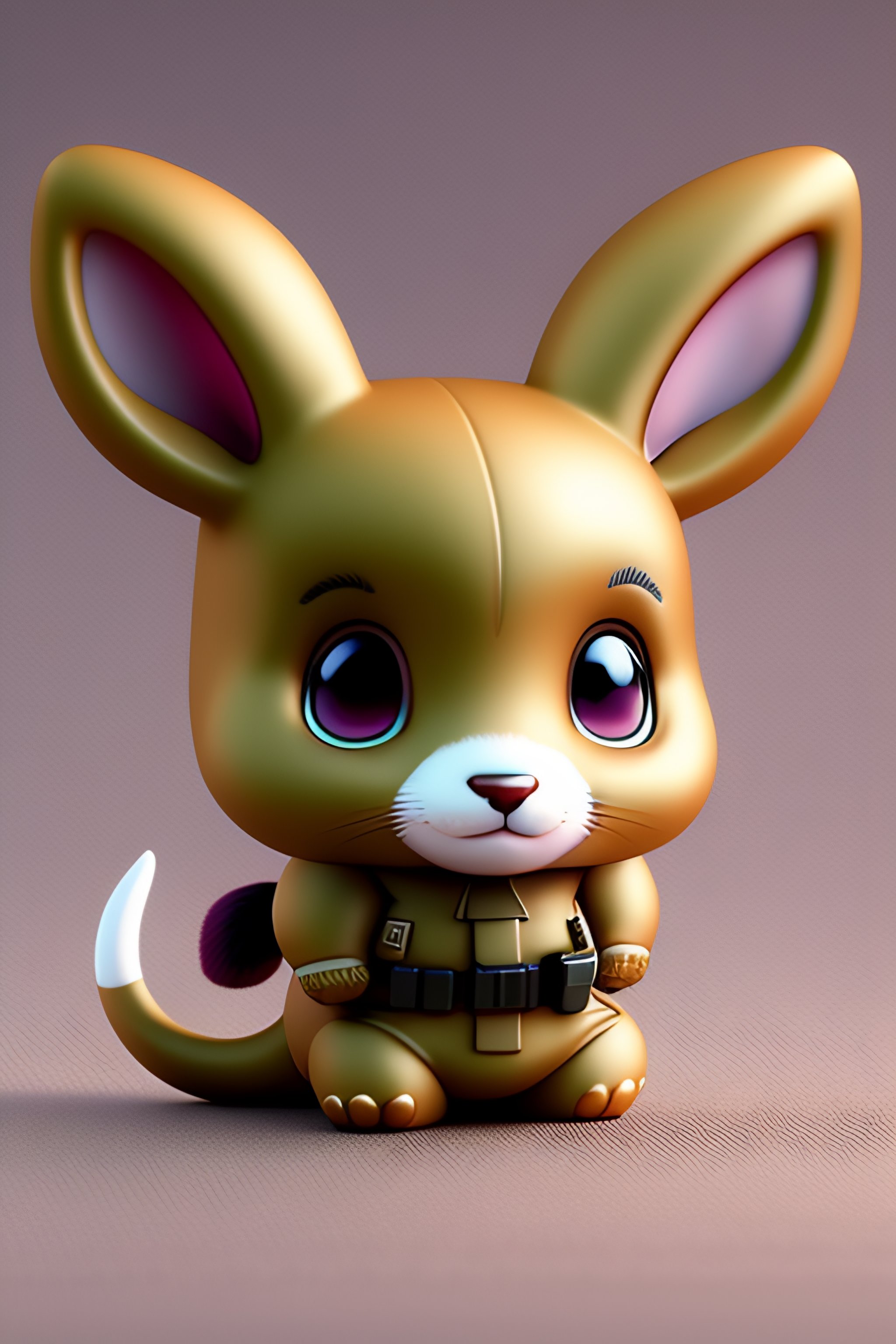 Lexica - Cute and adorable cartoon rabbit in army khaki suit an anime ...