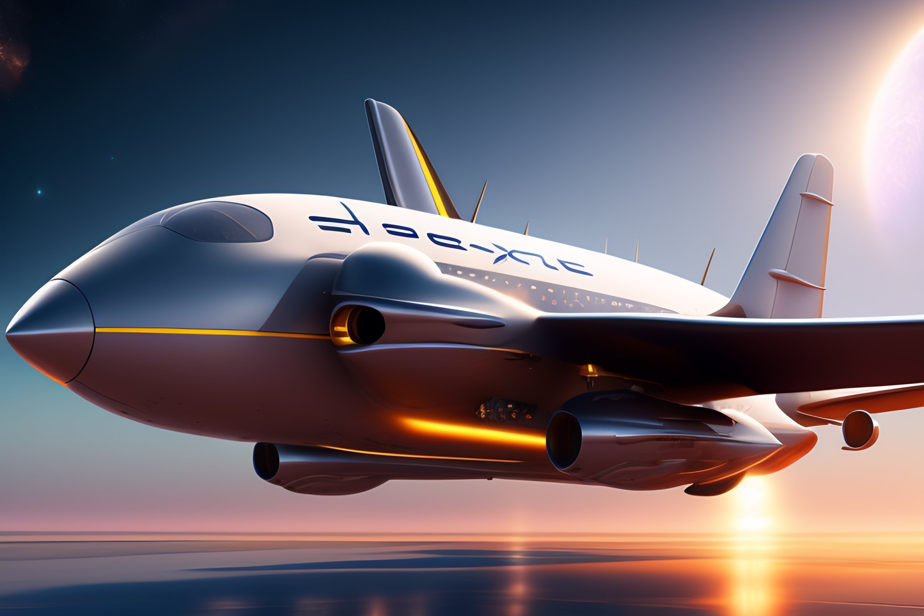 Lexica - Plane of the future created by SpaceX, in air, 8 k, octane ...