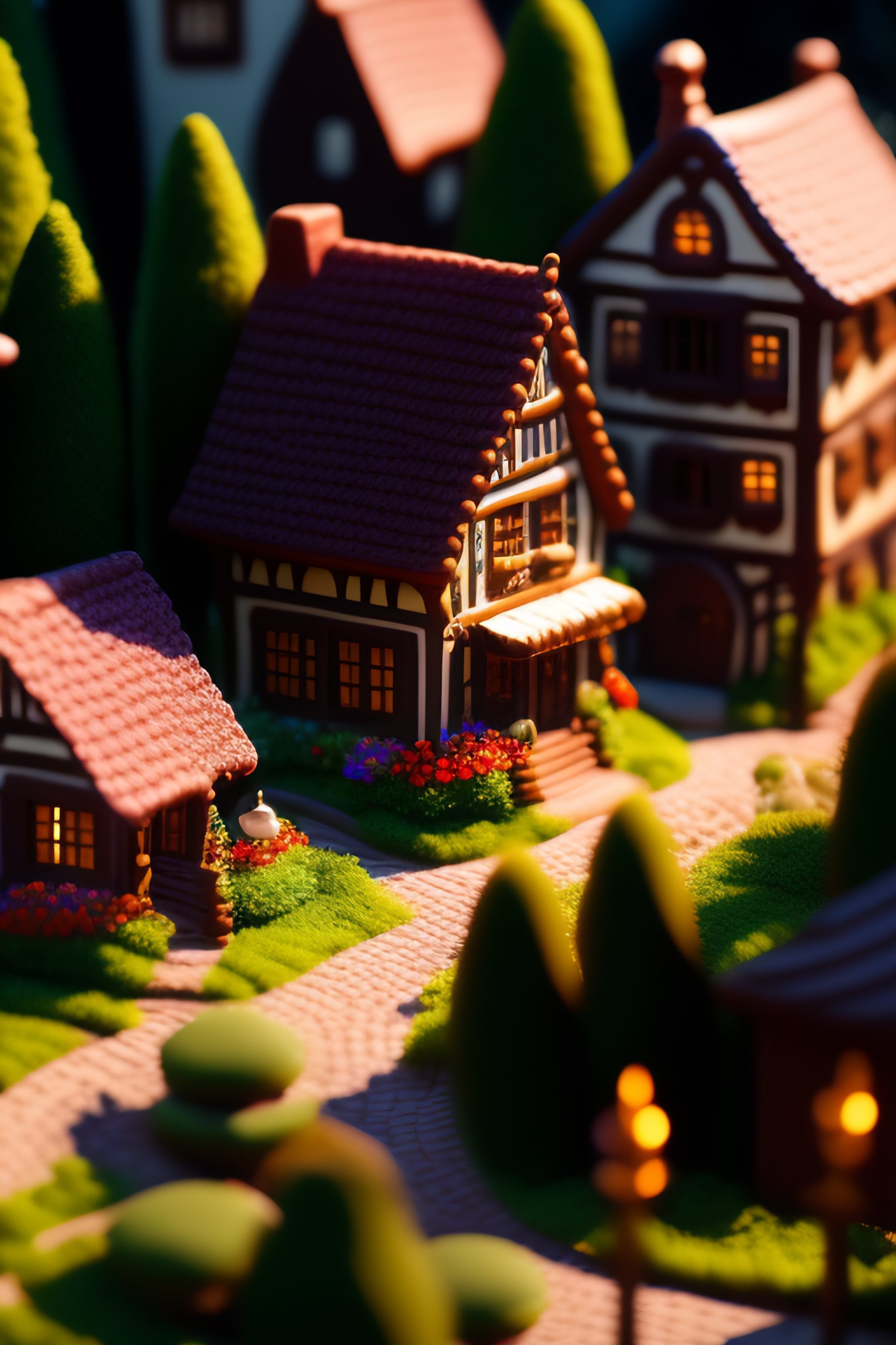 Lexica - A very intricately detailed miniature diorama colonists ...