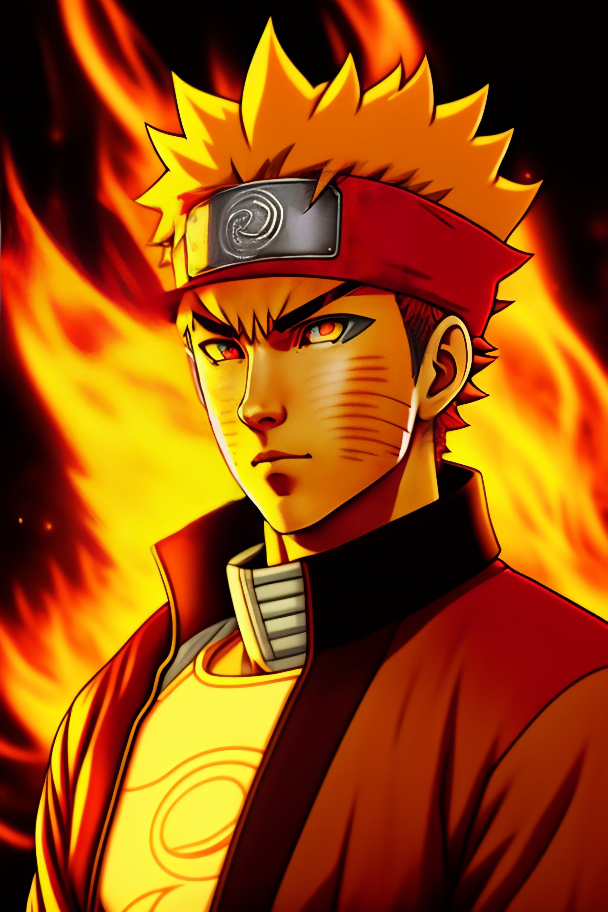 Lexica - Portrait of naruto uzumaki in nine tails mode vintage anime style