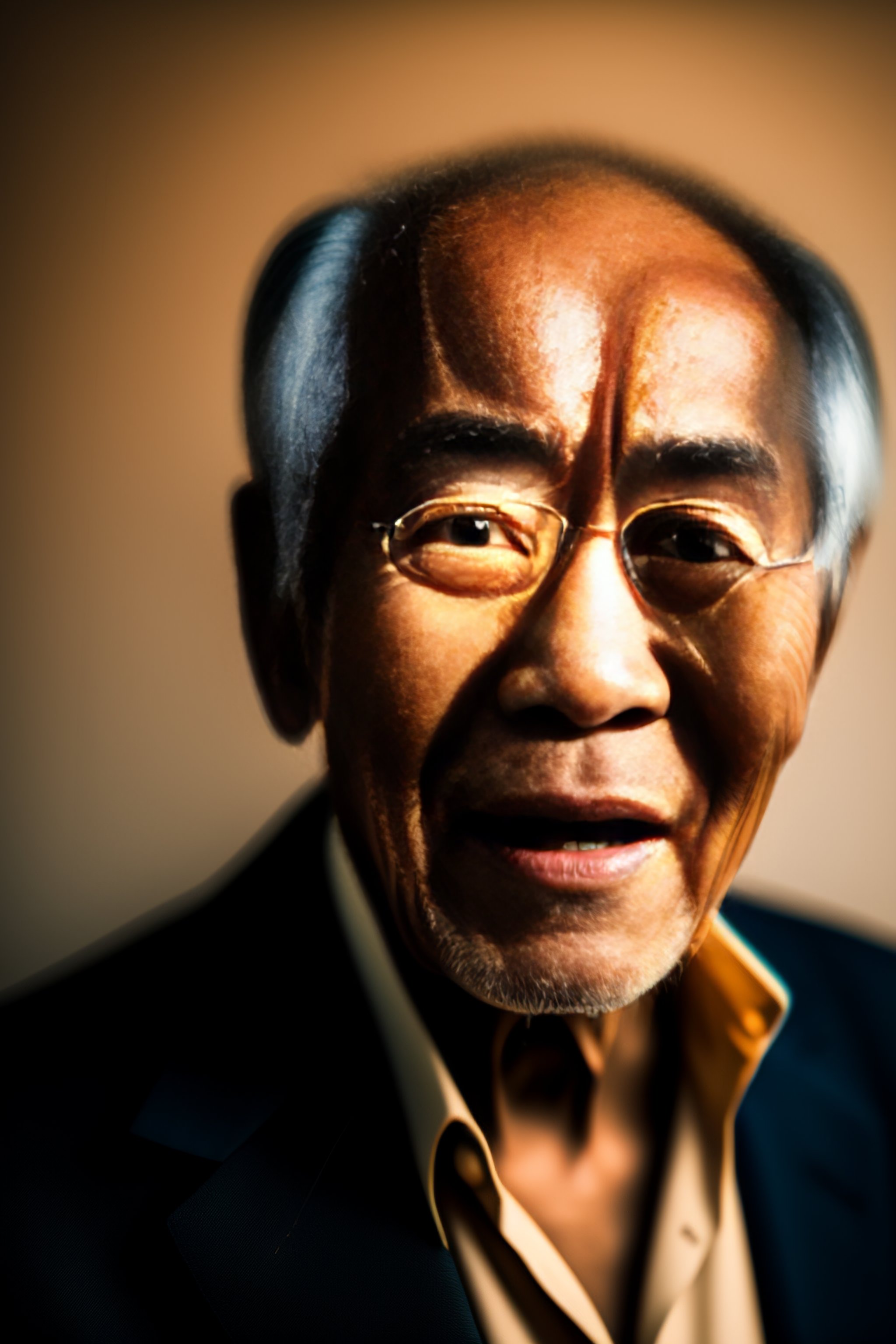 Lexica - Portrait of old asian man screaming, crying