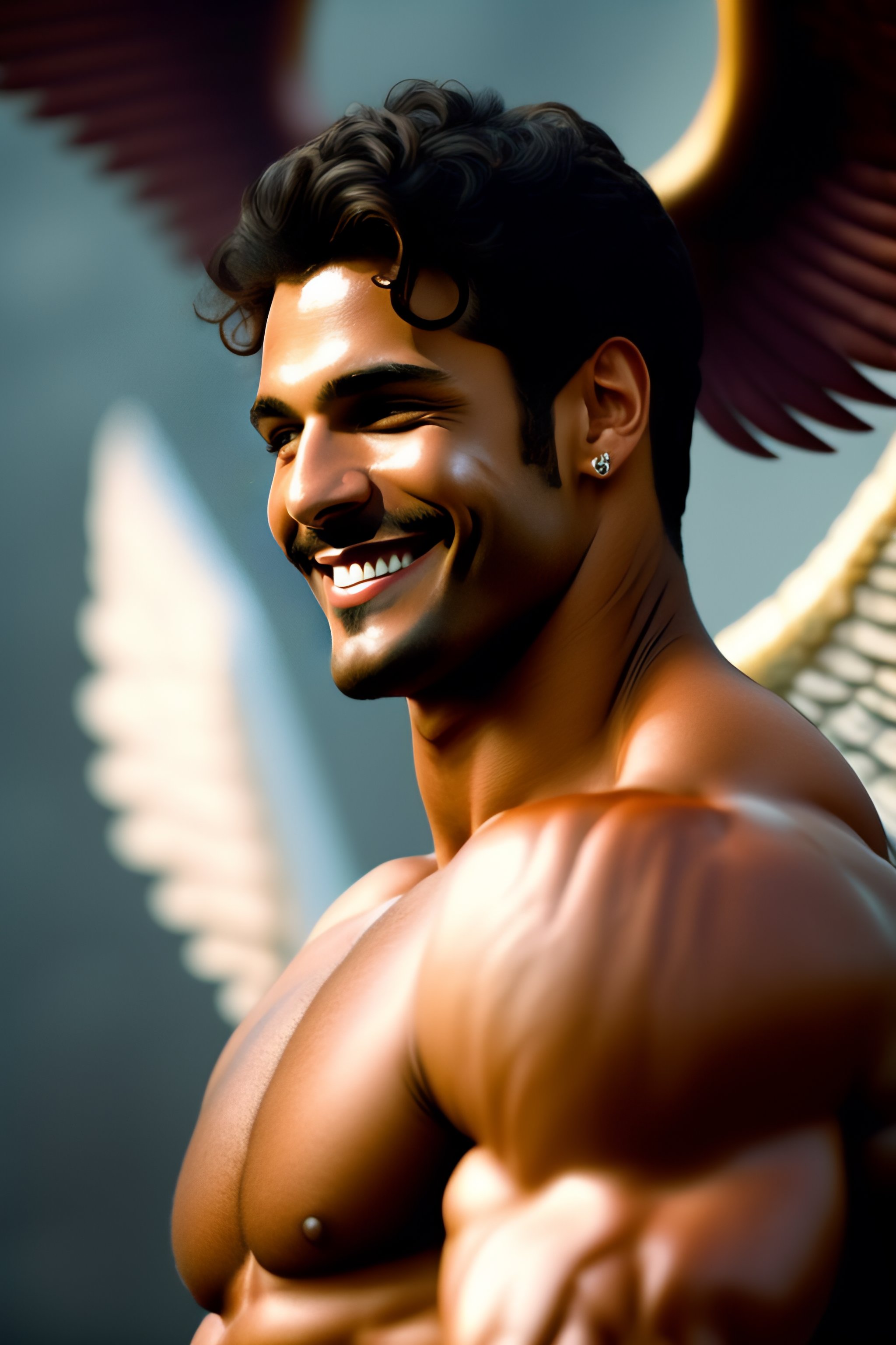 Lexica - A greek god, smiling and having wings