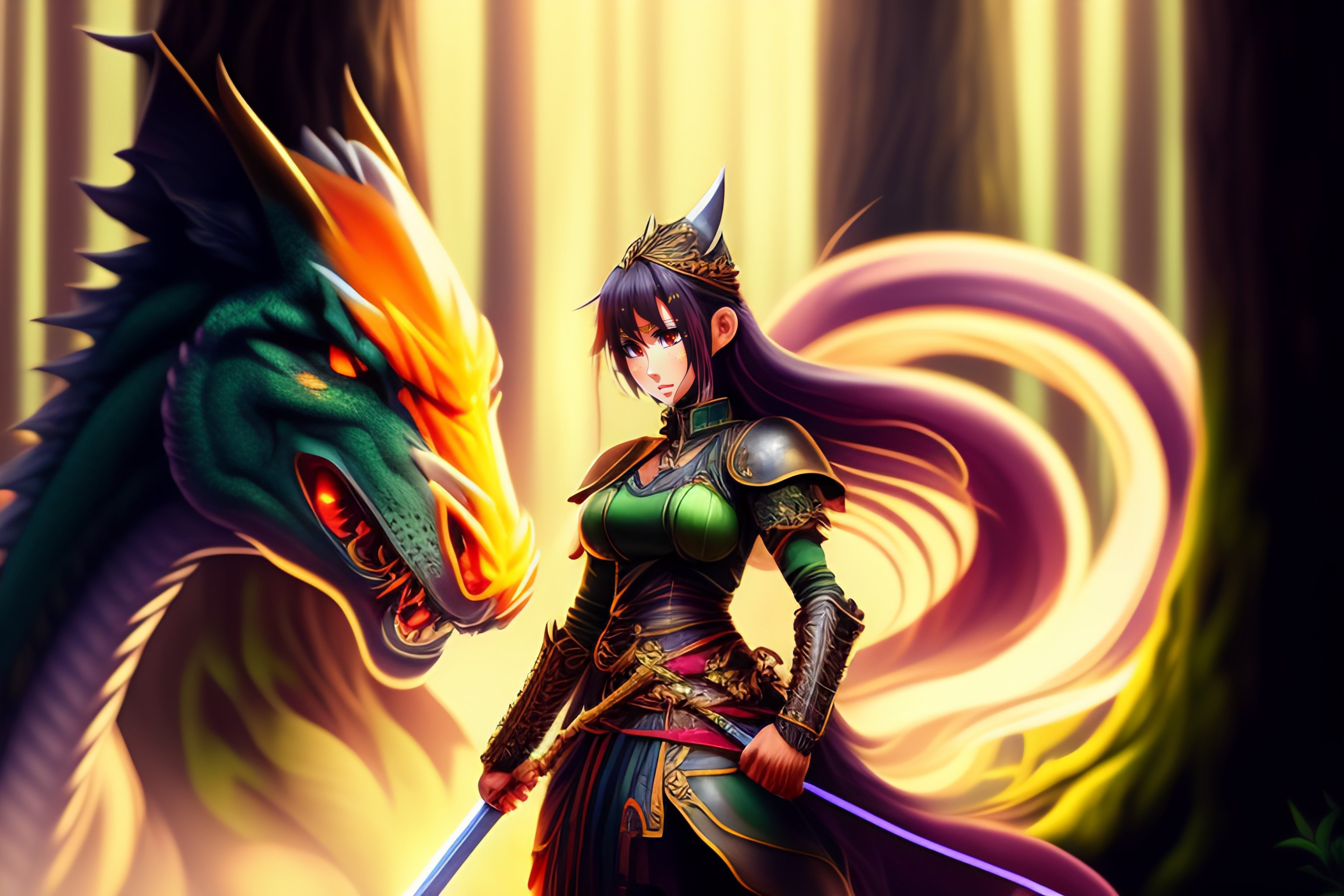 Lexica - Anime cartoon style, portrait woman with earth magic forest ...