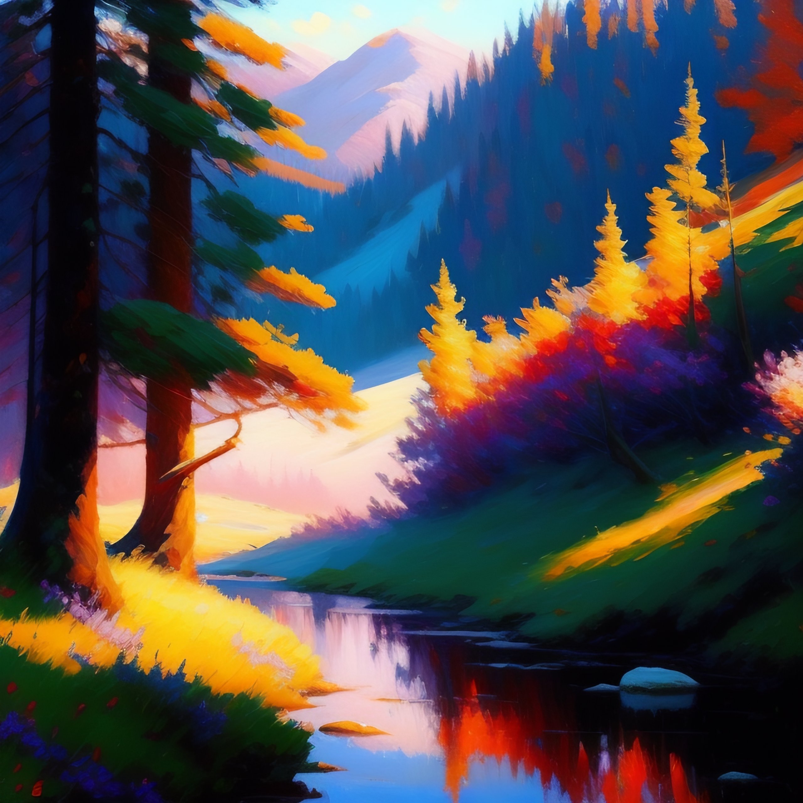 Lexica - Majestic nature scenery, breathtaking oil painting by erin ...