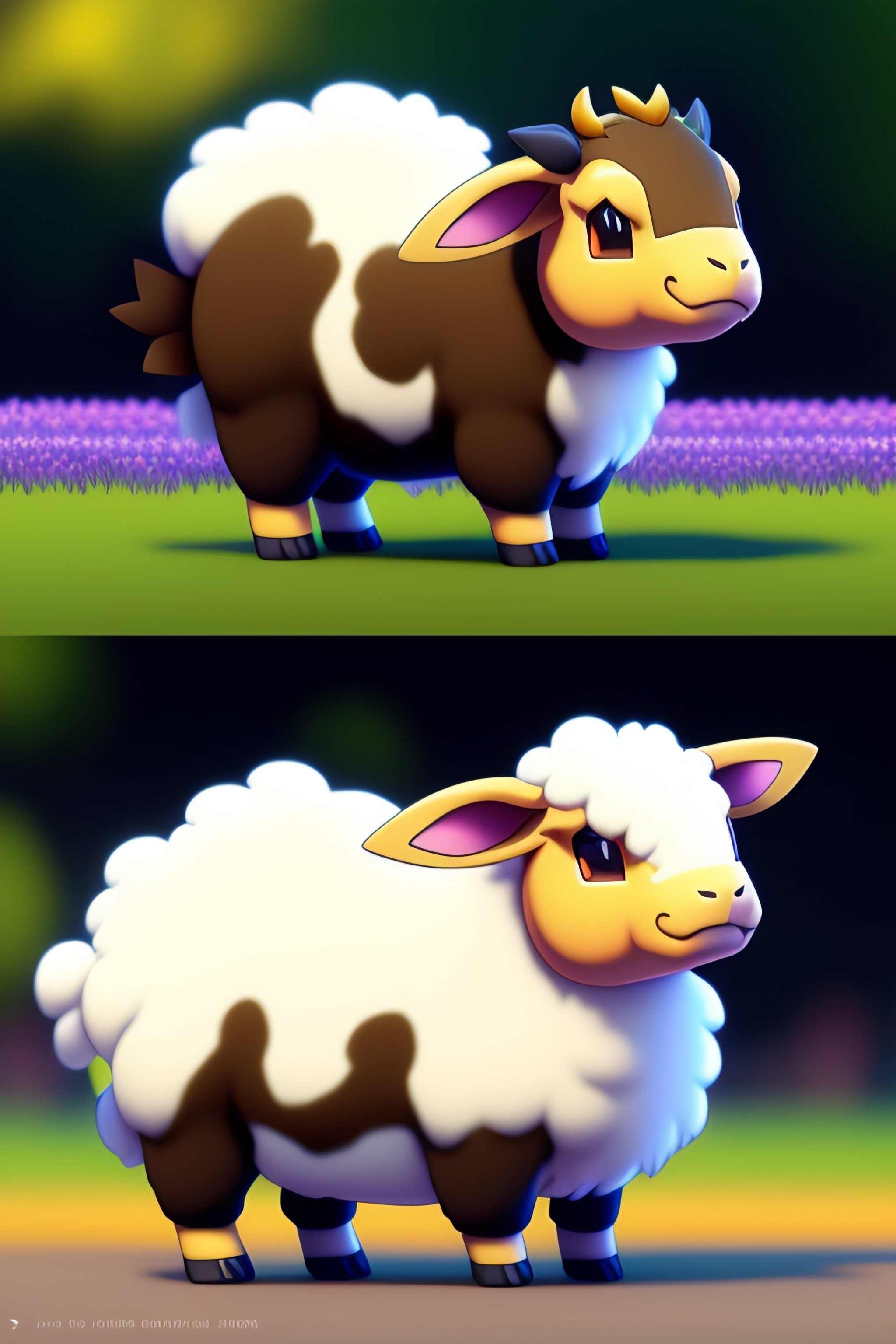 Lexica - A pokemon that looks like a cow mixed with a sheep with wings ...