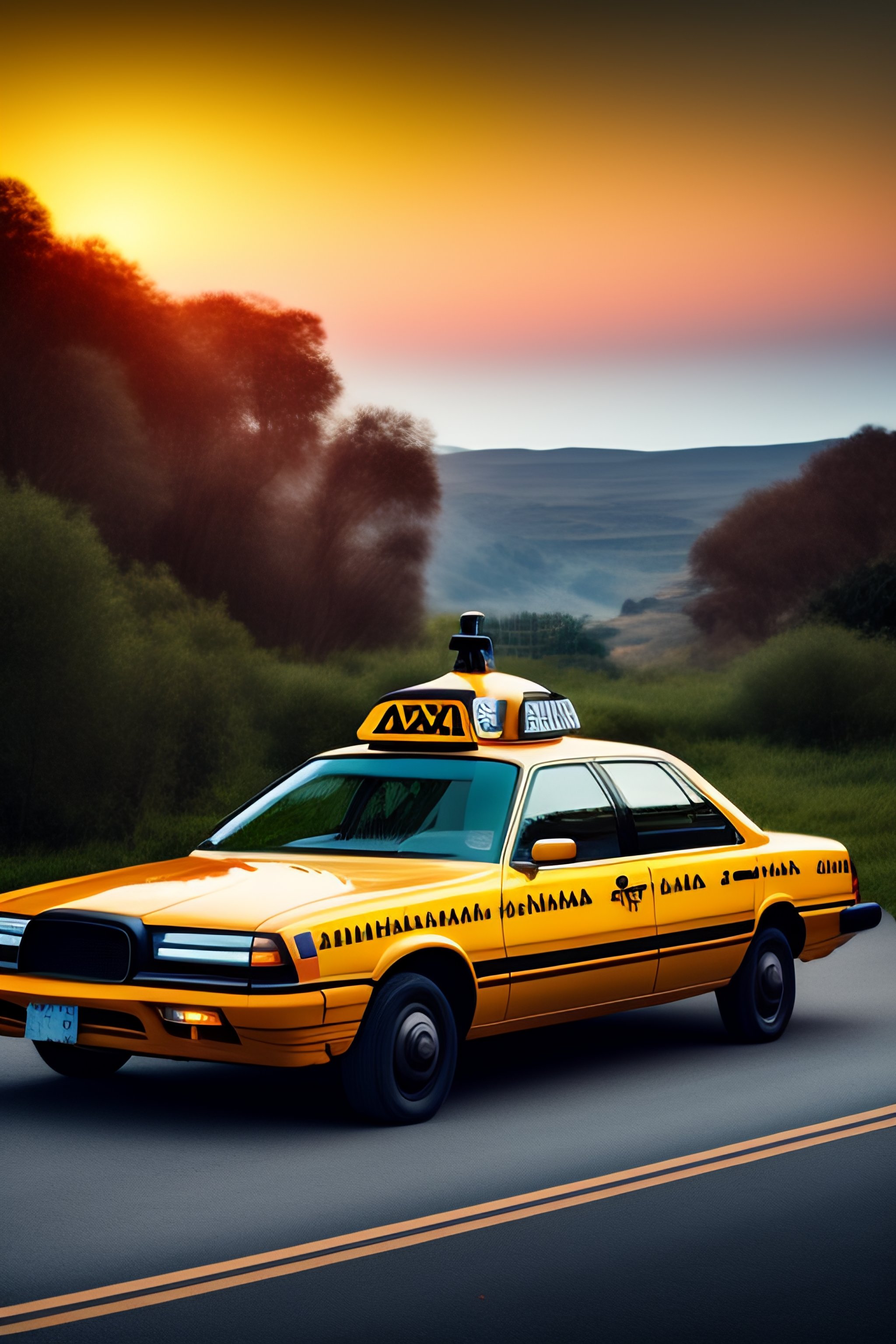 Lexica - Taxi driving caucasian