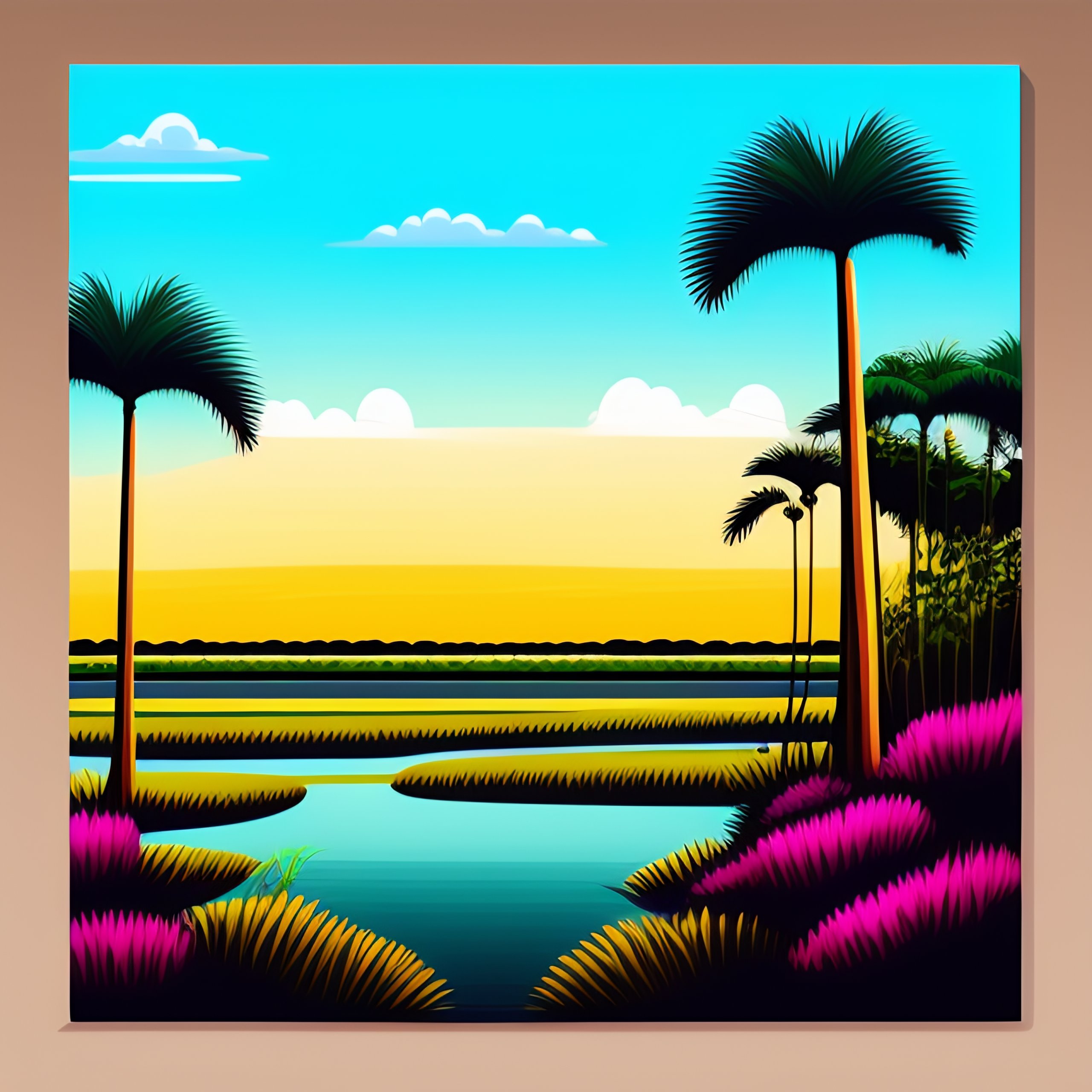 Lexica - Everglades national park background, cartoon illustration style