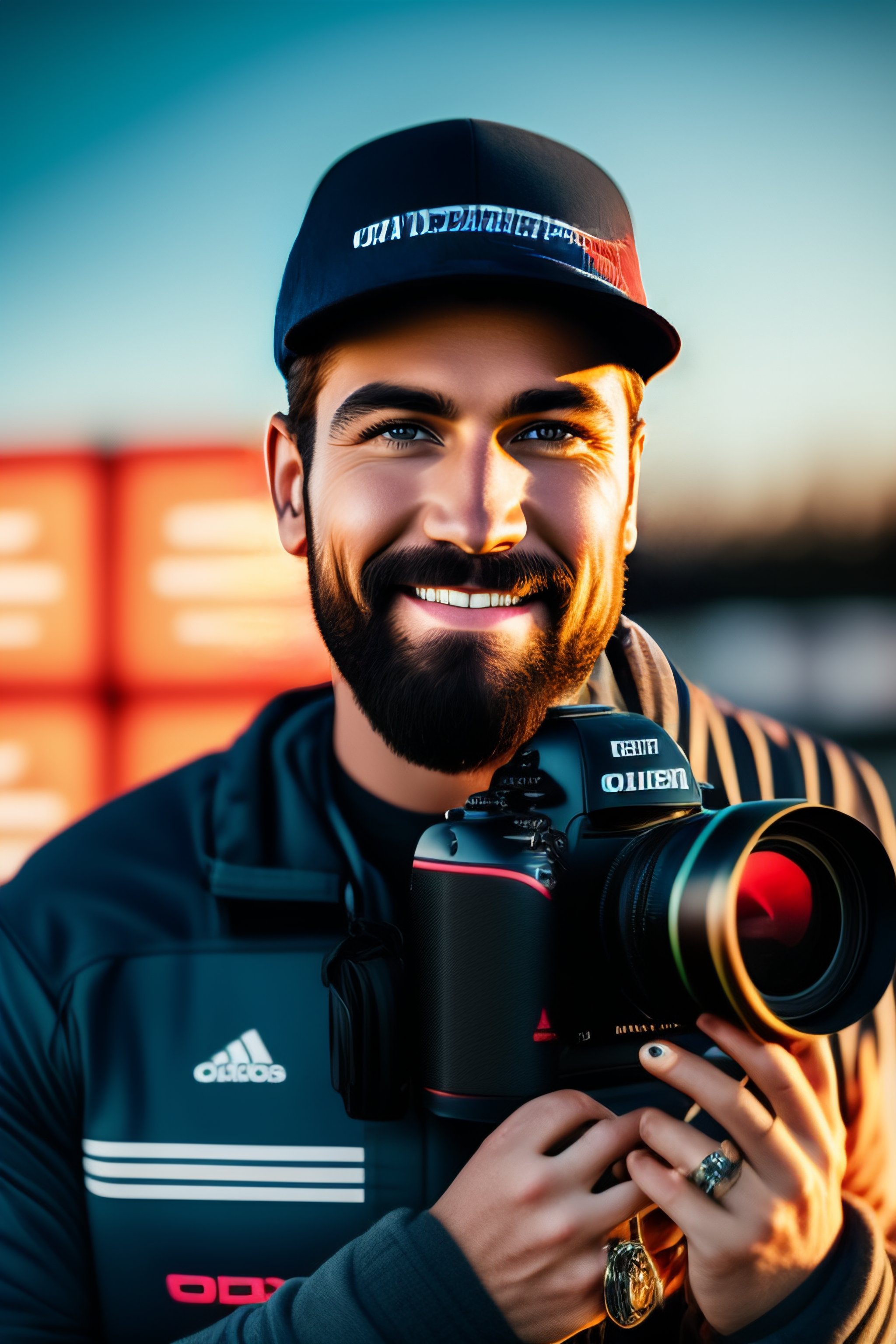 Lexica - Give the camera guy a video camera, change the background to a ...