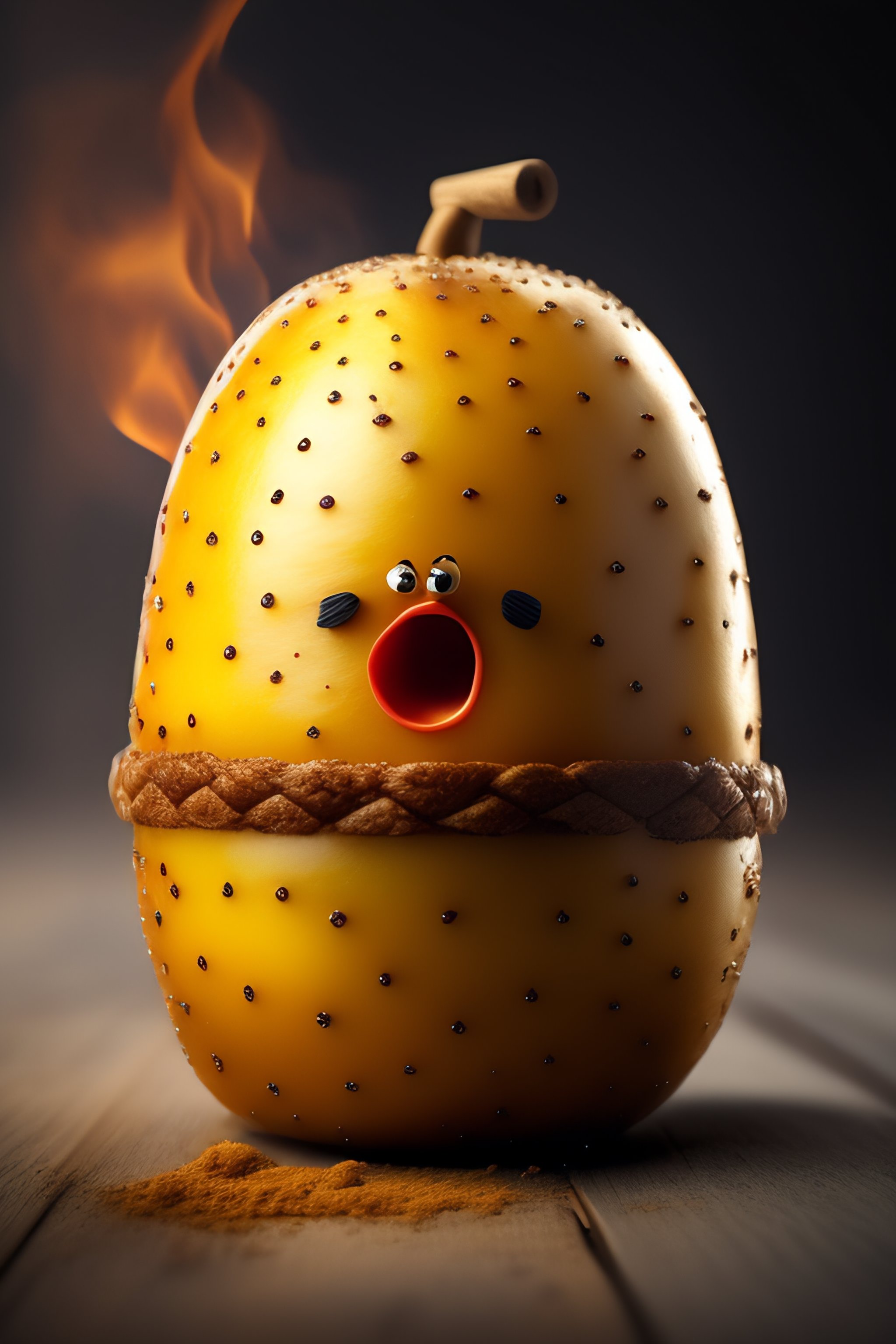 Lexica - Angry potato ugly with weapon scary