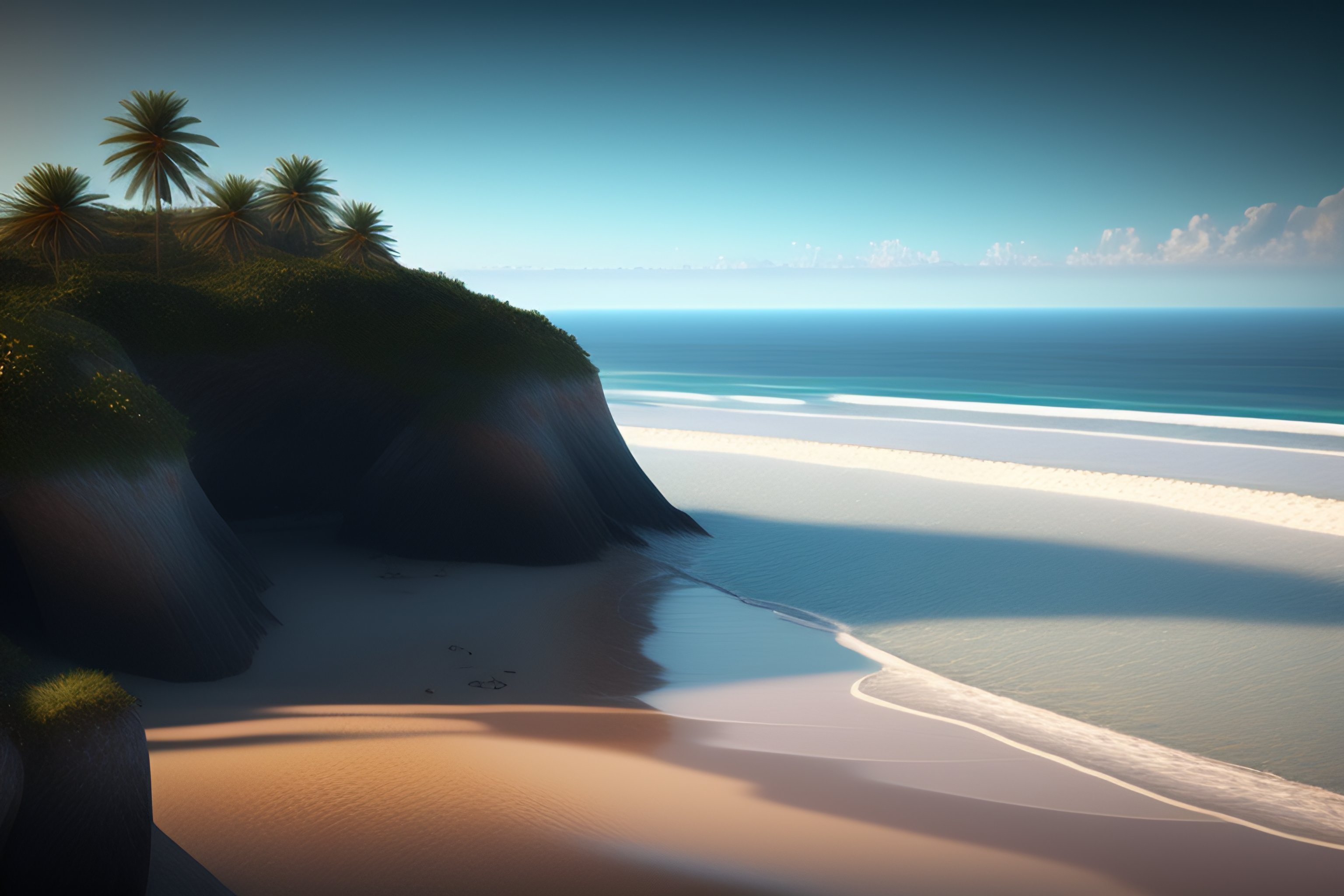 Lexica - Gorgeous with long hair, detailed, hyper realistic, beach, 4k, full