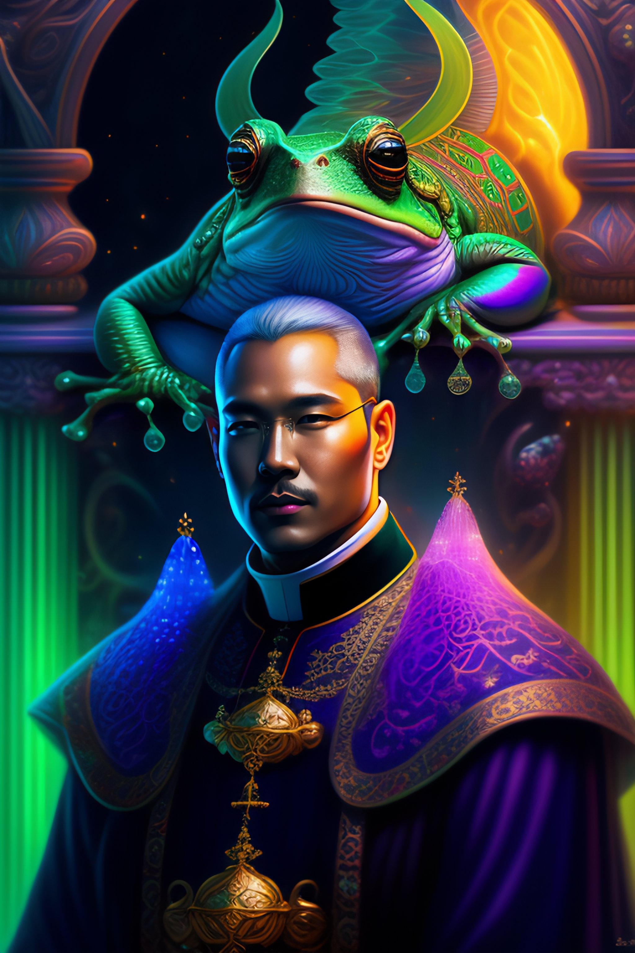 Lexica - Frog hyperrealistic photorealisitc hyperdetailed detailed pope ...