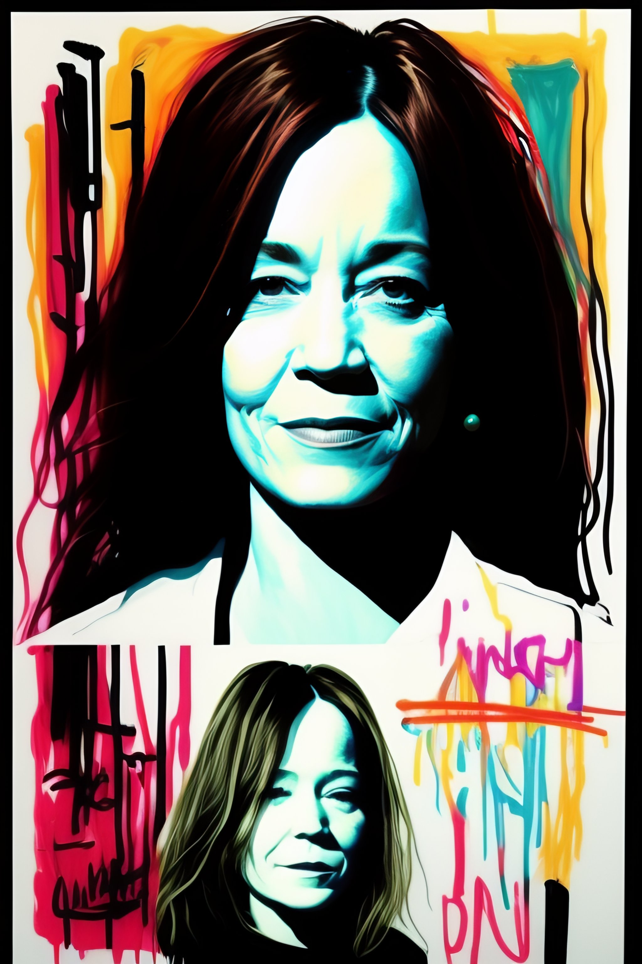 Lexica - Draw a doodle of portishead Beth Gibbons in the style of a 4 ...