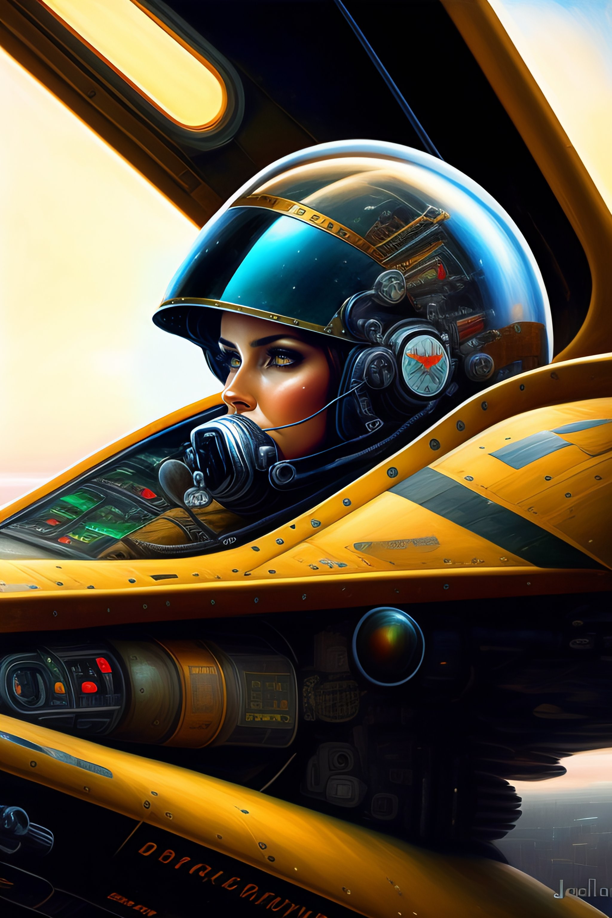 Lexica - Cyborg pilot Russian, interior cockpit, hyperdetailed, by john ...