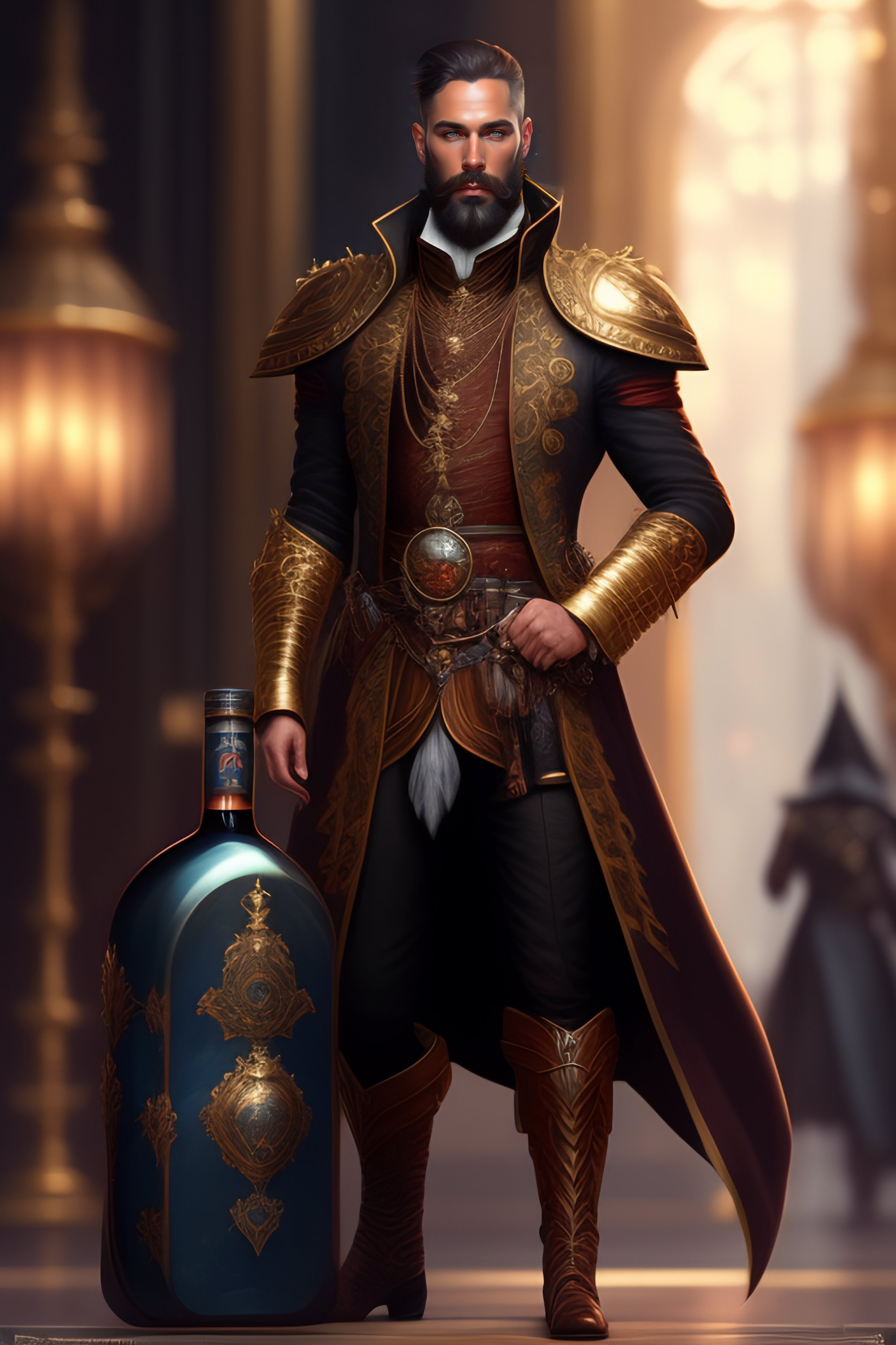 Lexica - Drunk man in full length, with a bottle of Rasputin vodka in ...