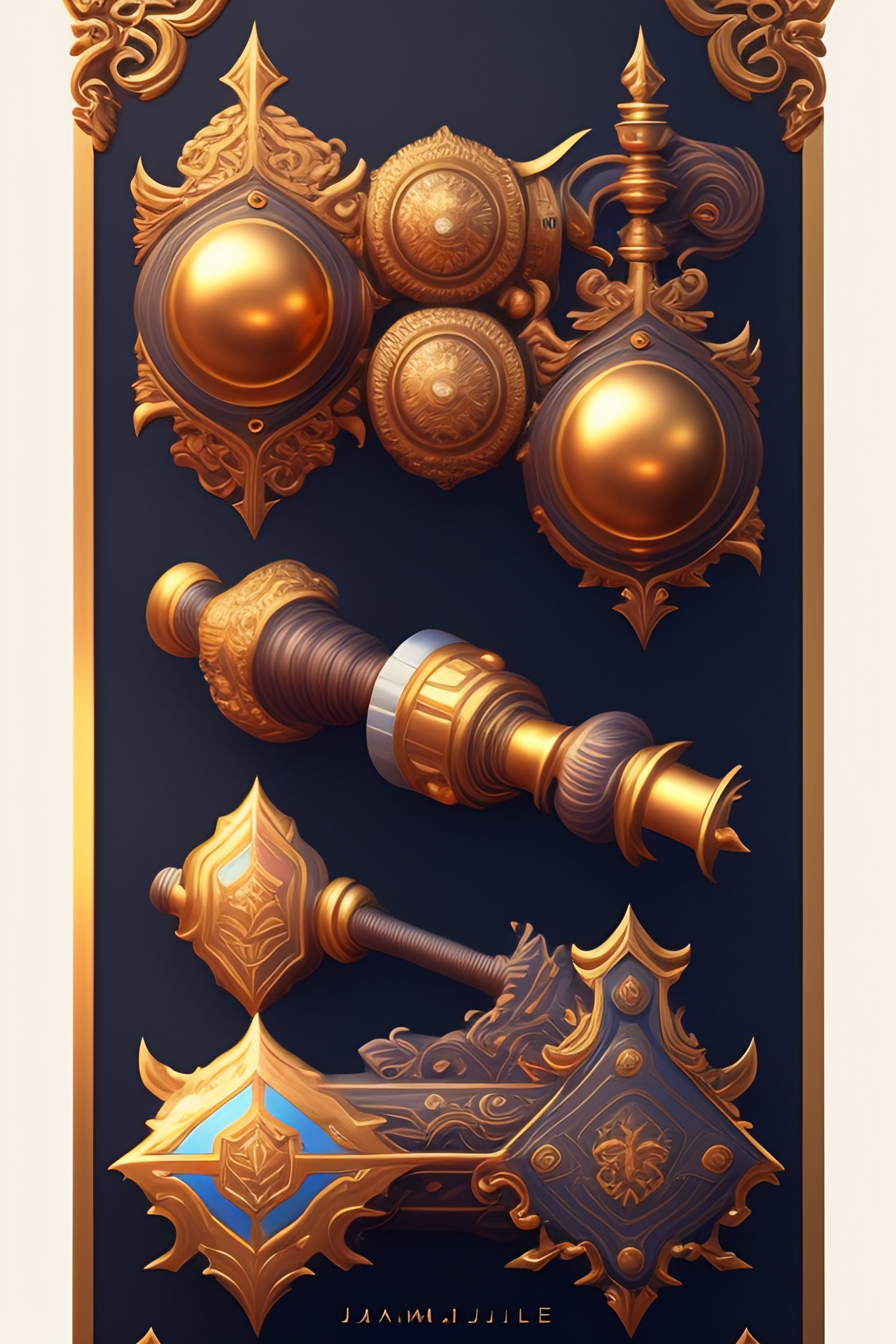 Lexica - A set of 2d weapons, an ultrafine detailed painting by james ...