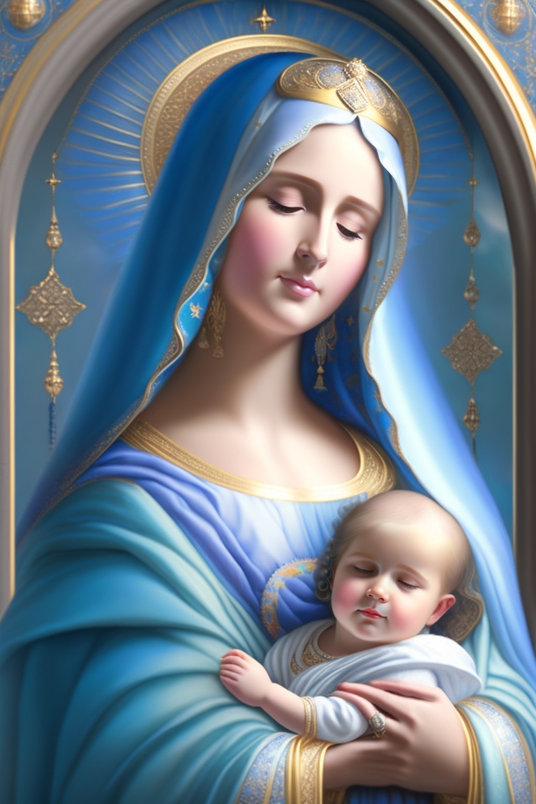 Lexica - The artwork depicts the Virgin Mary with exquisite detail ...