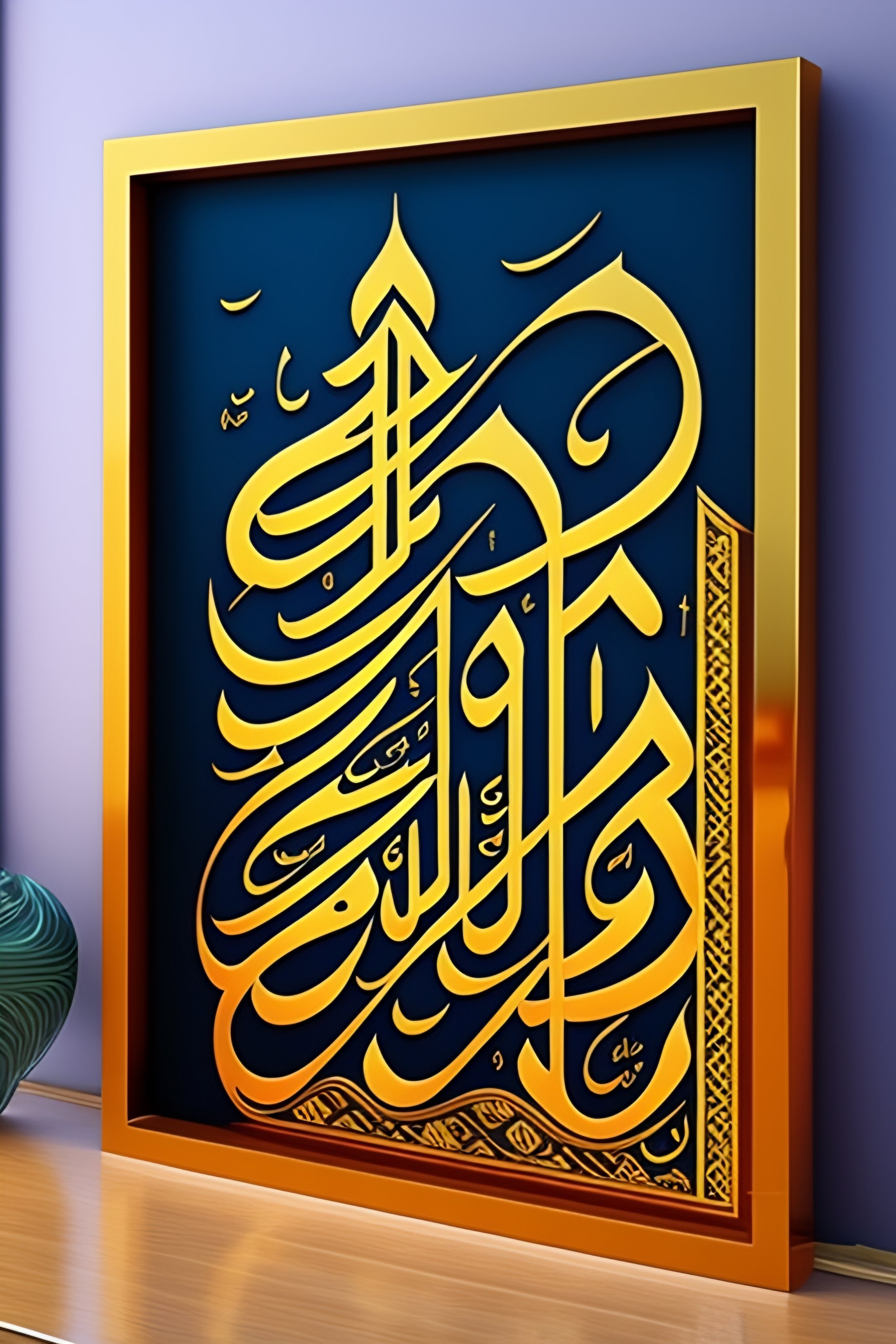 Lexica - Create an acrylic painting of Allah Muhammad caligraphy ...