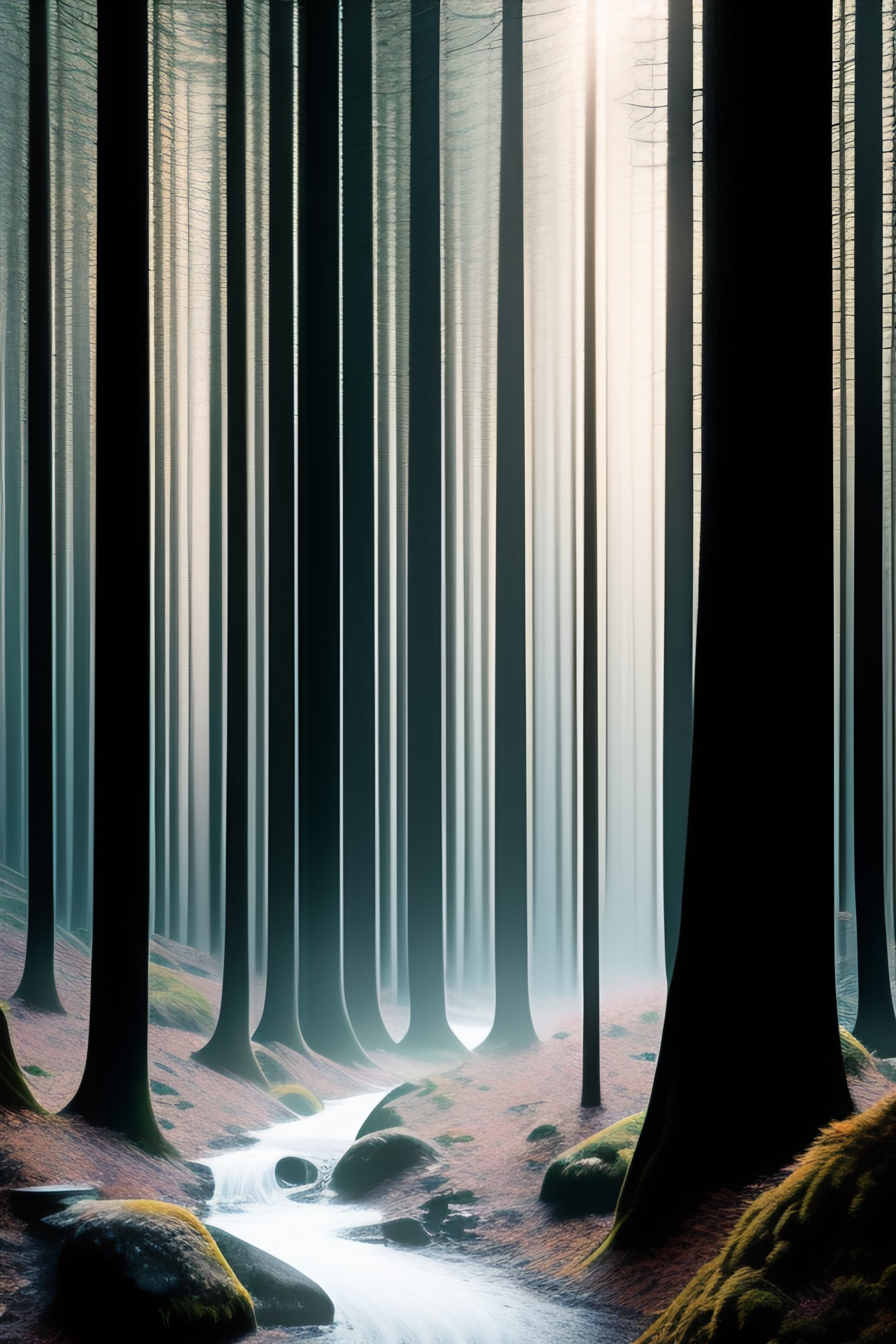 Lexica - Science fiction forest line art