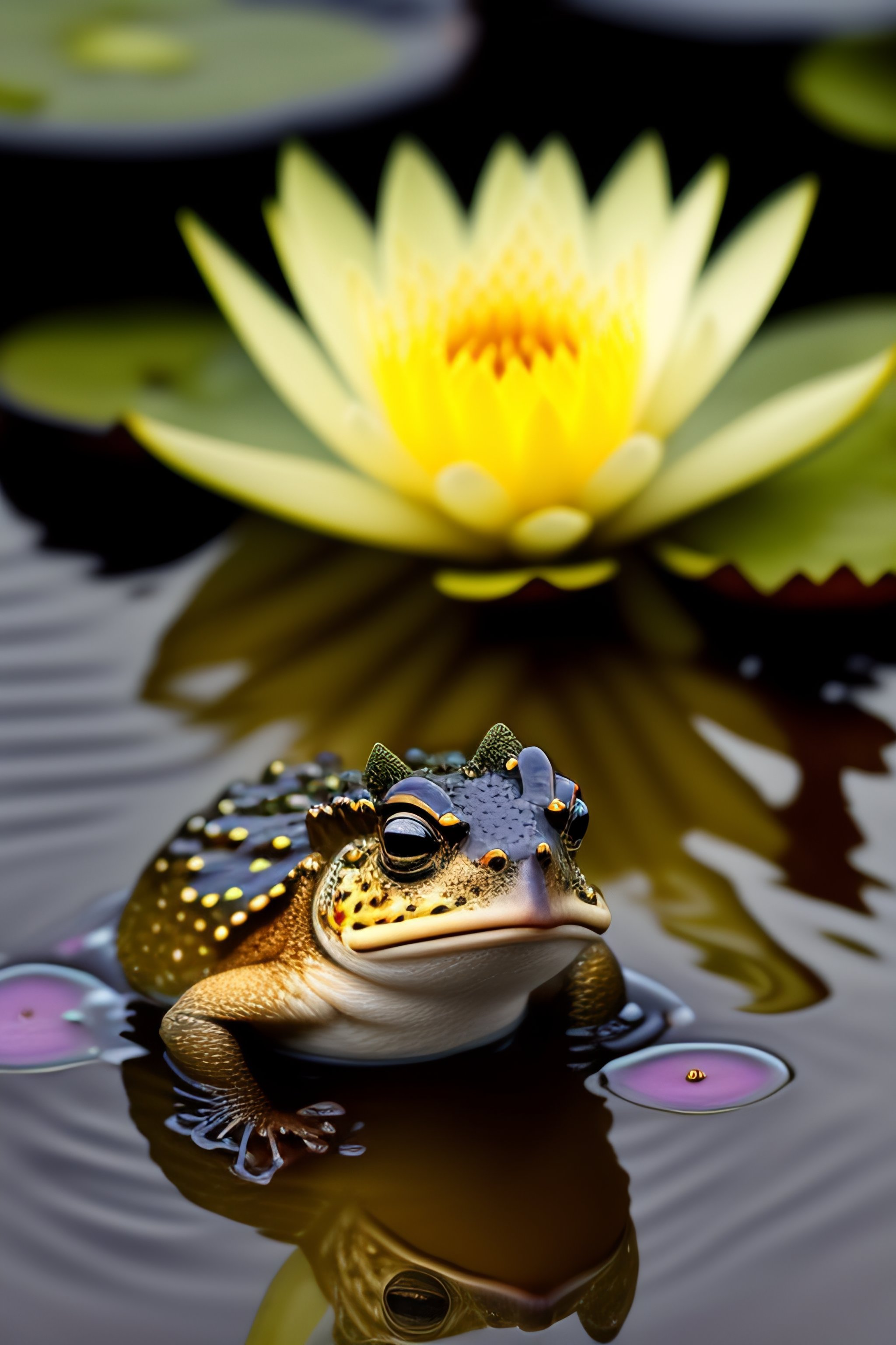 Lexica - King toad on his waterlily