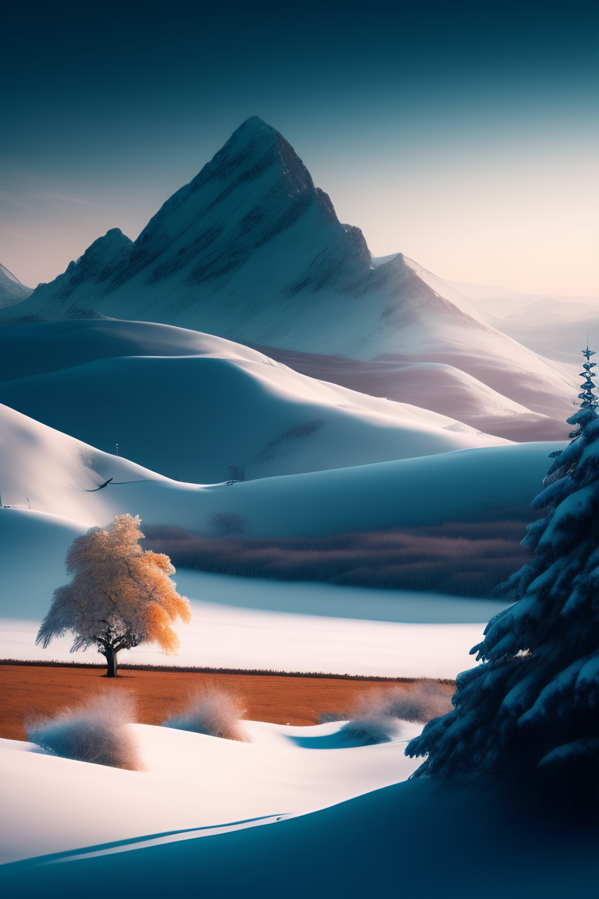 Lexica - Barren winter landscape with silhouttes of male writers, pens ...