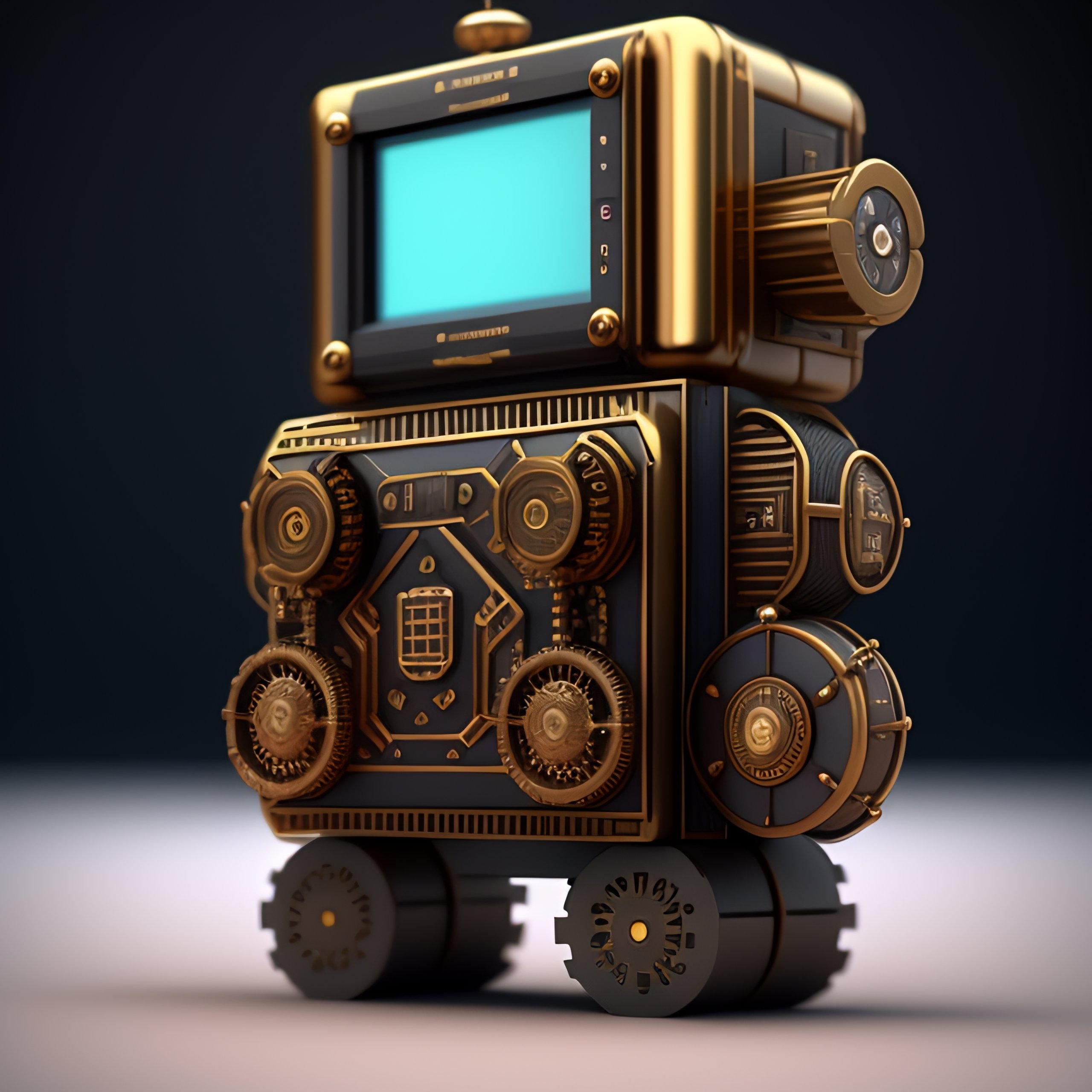 Lexica - C4D render of a steampunk game boy with mechanical gears ...