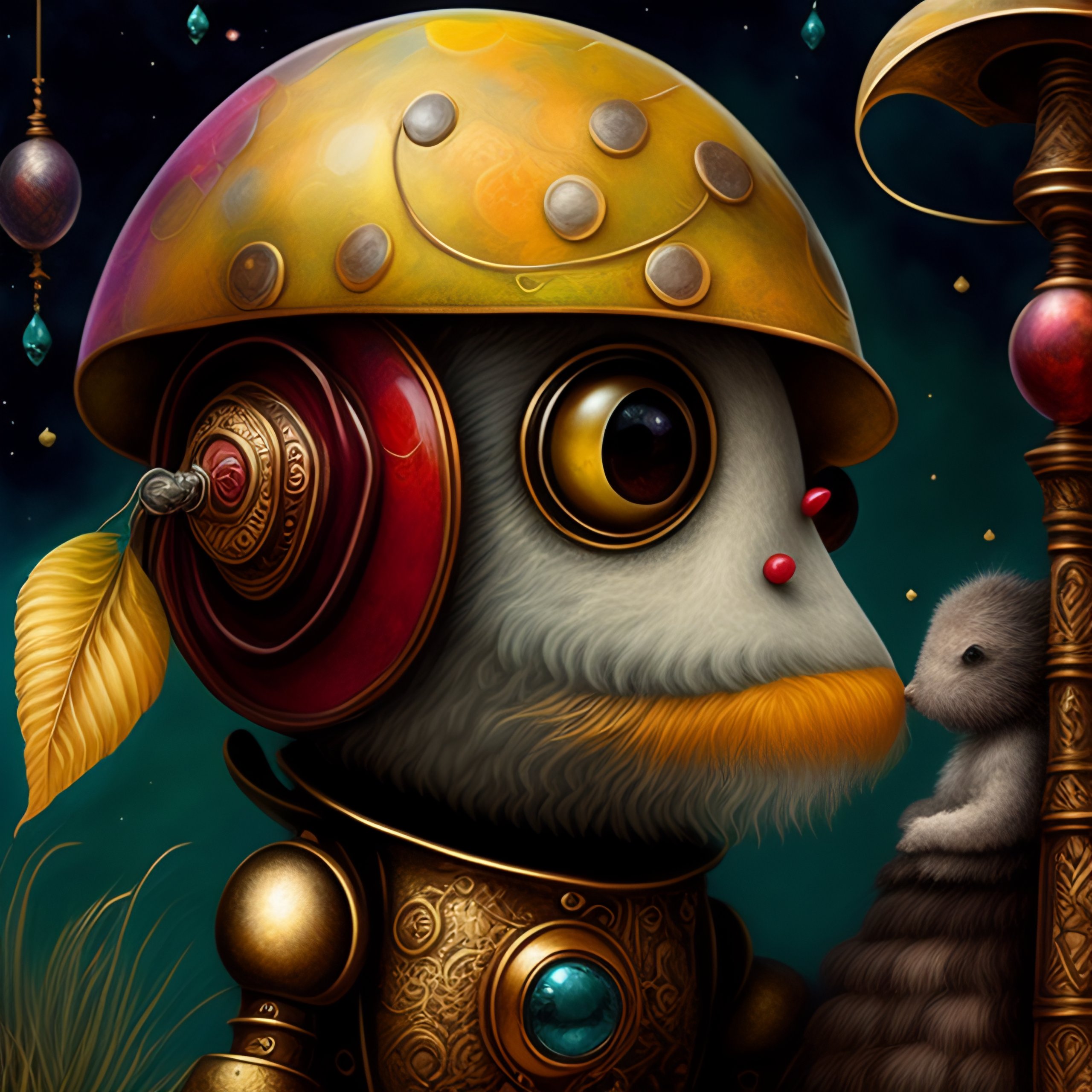 Lexica - Robot gnome monster antique valentines mixed media collage ...