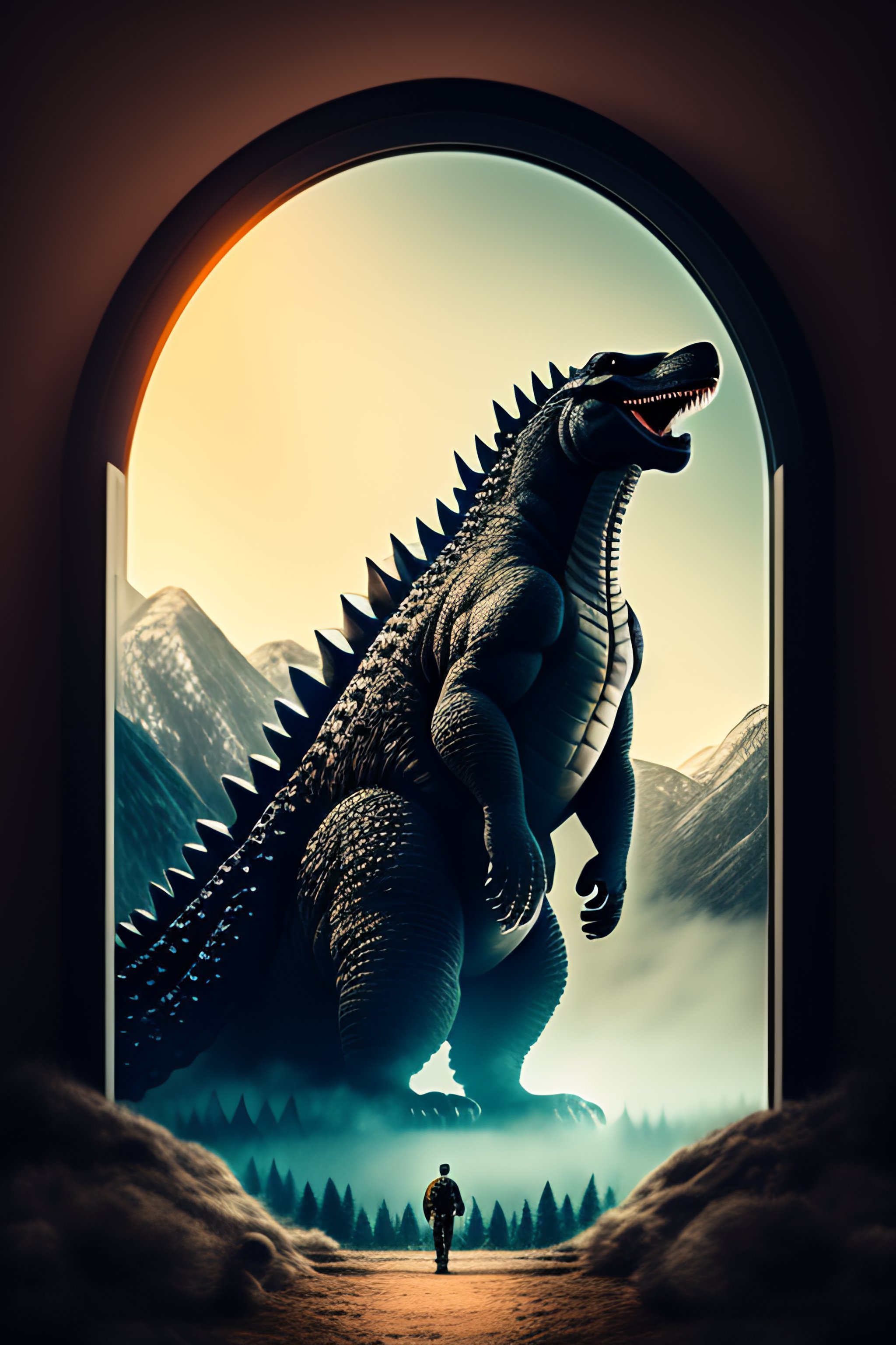 Lexica - Godzilla in a mountain