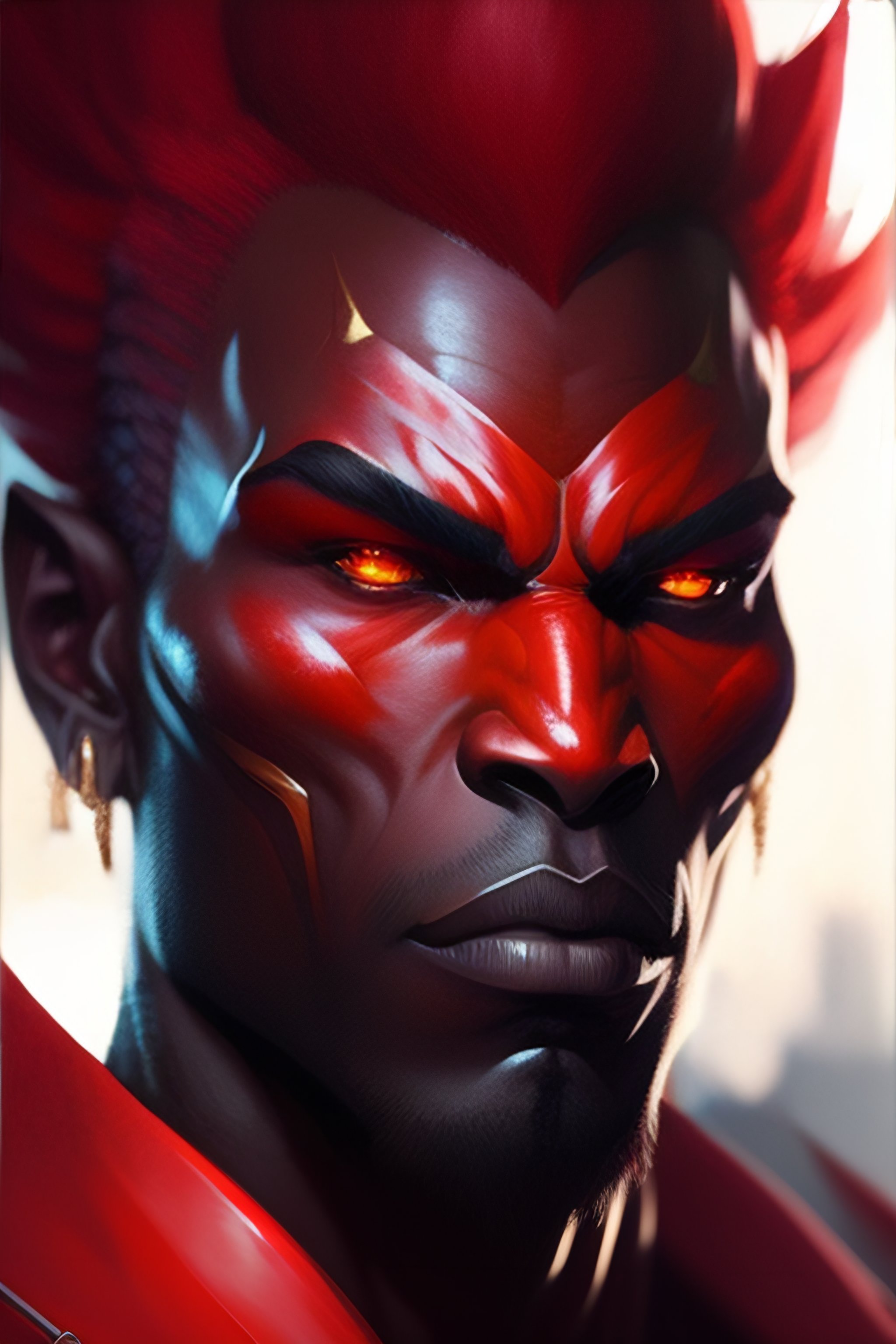 Lexica - Portrait of male Red Oni by greg rutkowski, digital art ...