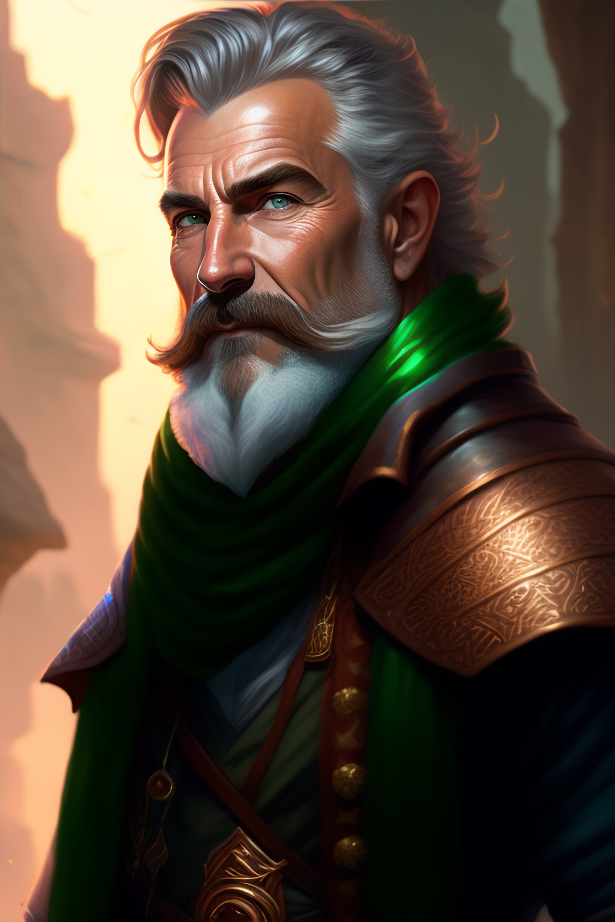 Lexica - Portrait of a middle aged ruggedly handsome joyful merchant ...