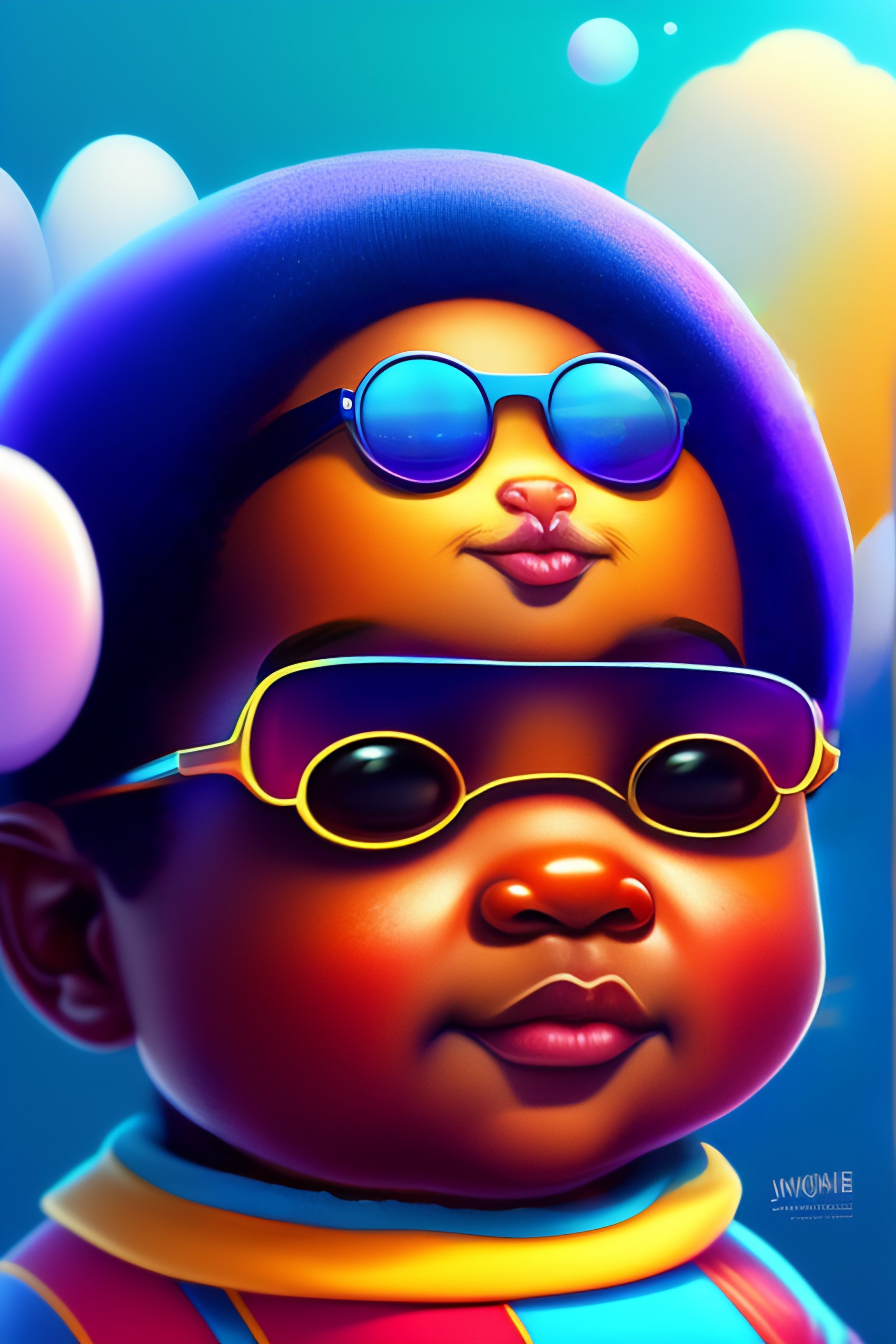 Lexica - Cute and adorable cartoon Stevie Wonder baby, fantasy ...