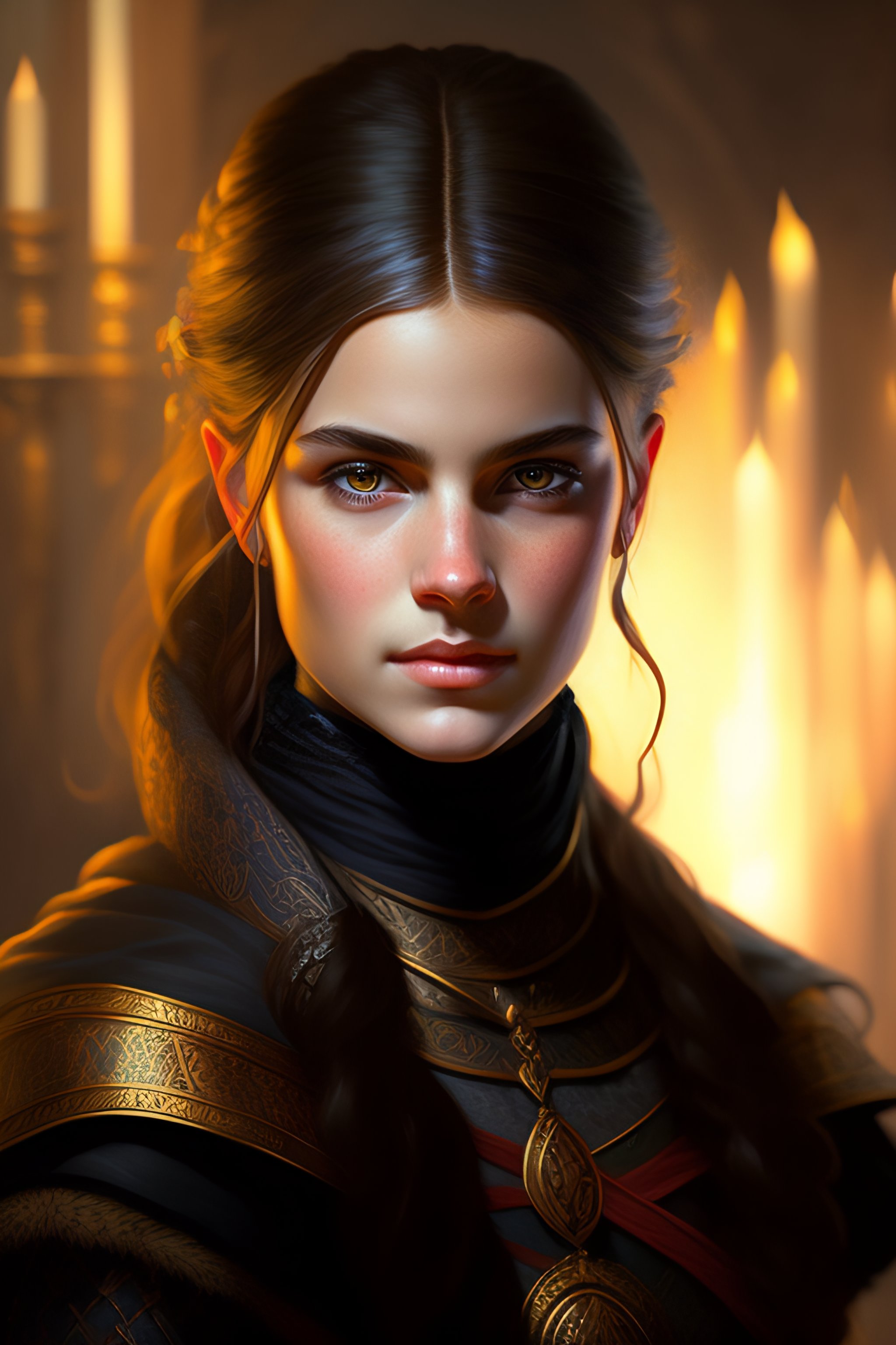 Lexica - Medieval portrait of a viking young woman child dark short ...