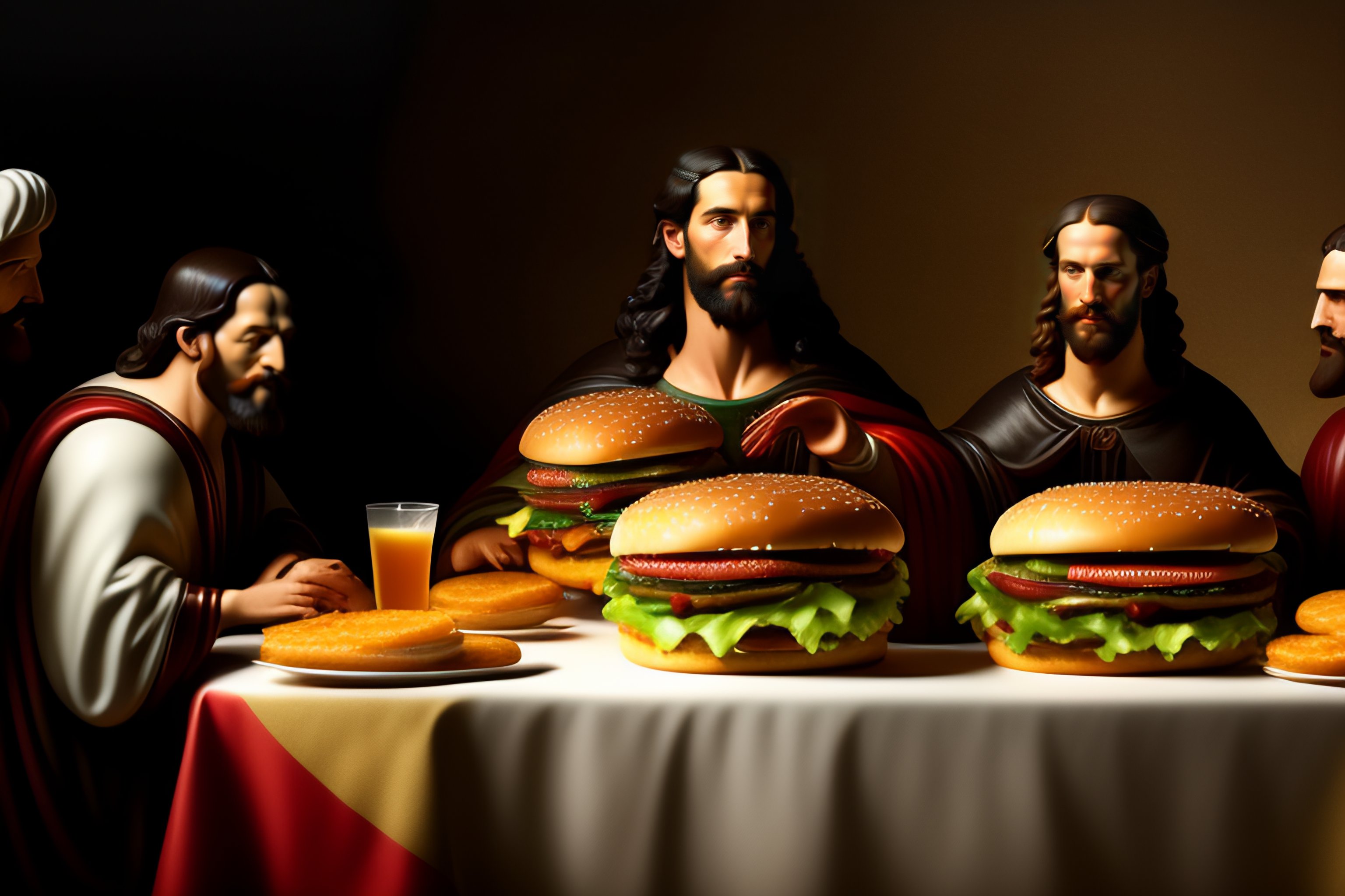 Lexica - Photo of the last supper, they are having McDonald's ...