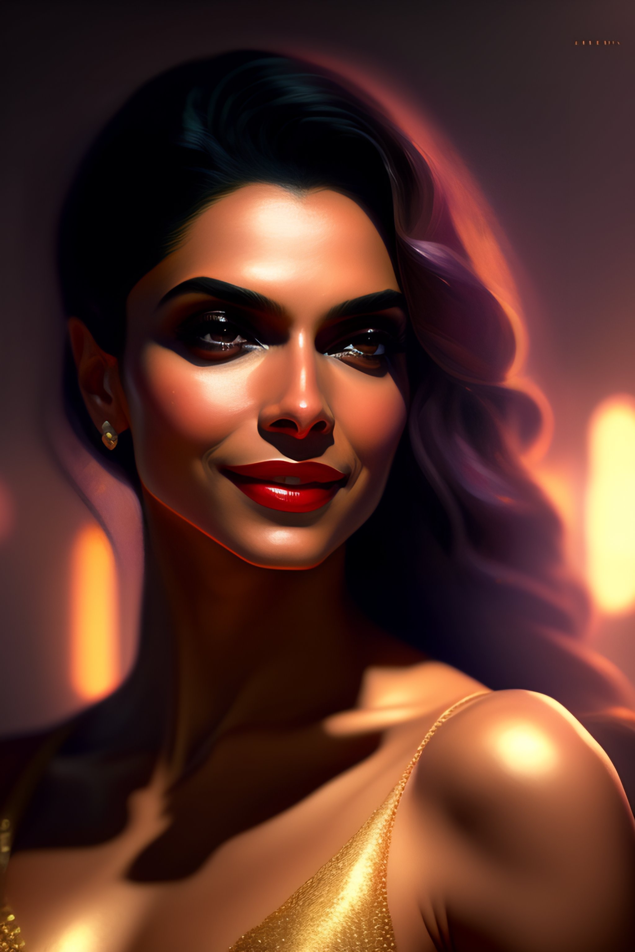 Lexica - Deepika padukone lying on bed staring at the camera smirking ...