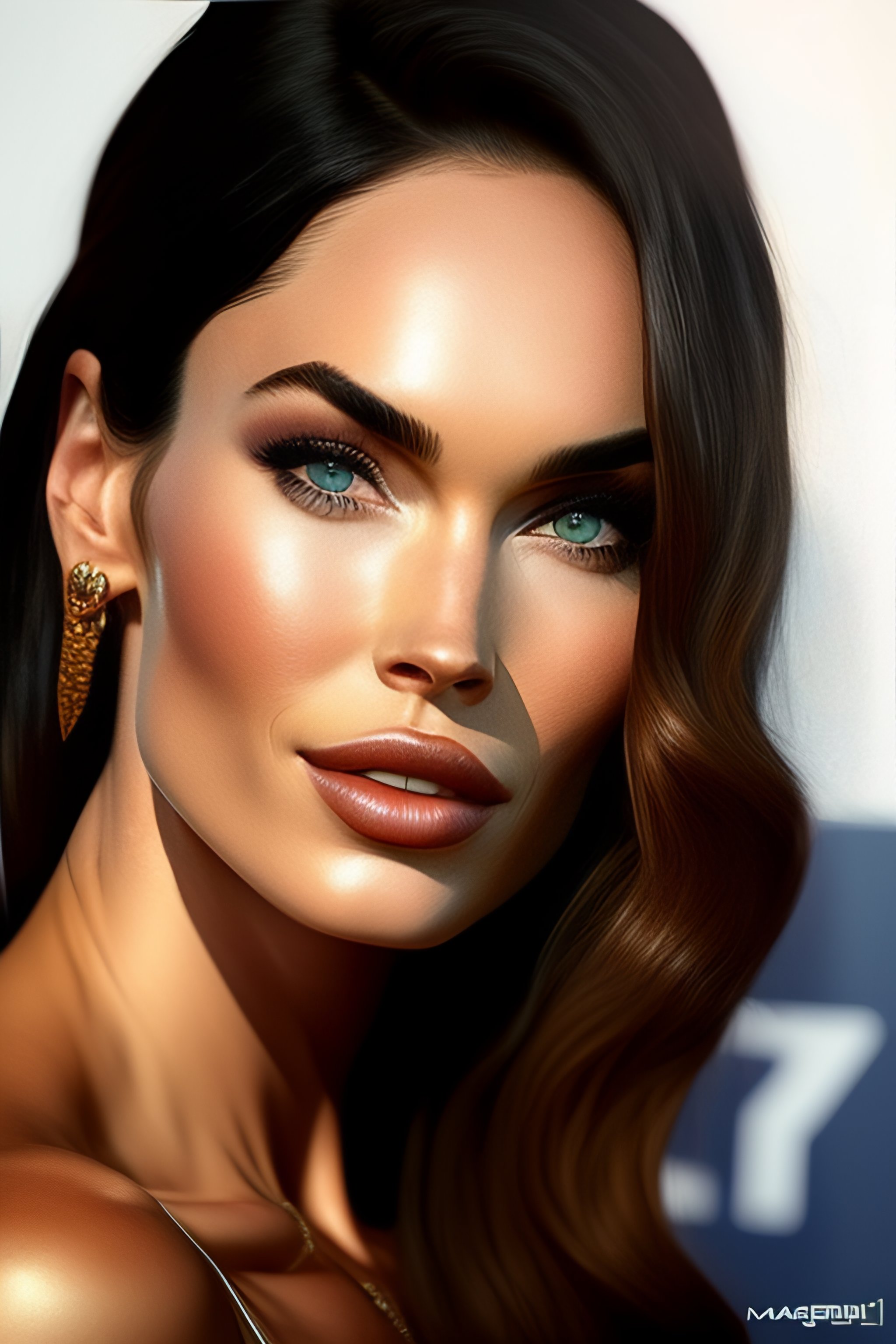 Lexica - Megan fox closeup of face hairy, licking lips. hyperrealistic ...