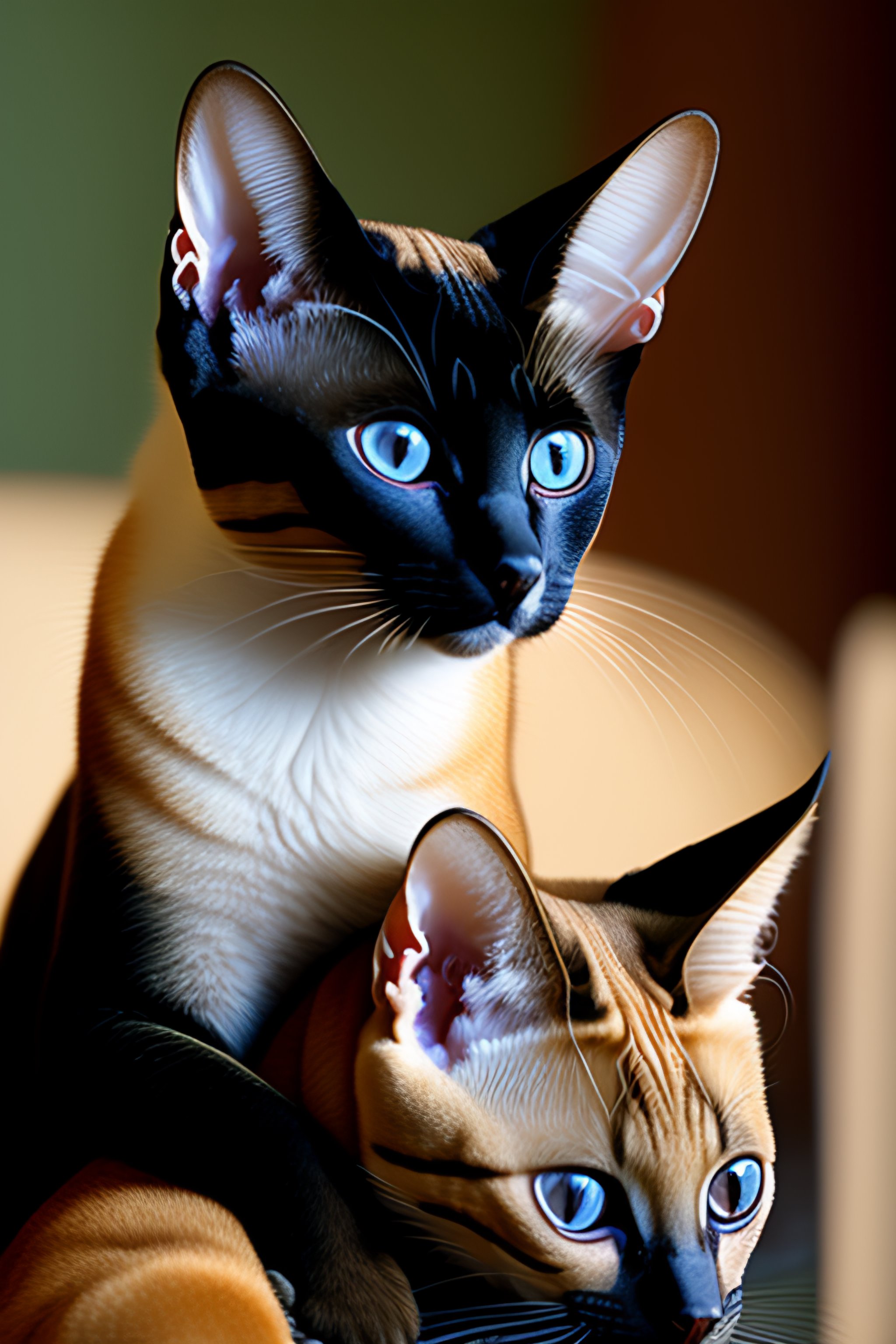 Lexica - Siamese cat hugs a mouse