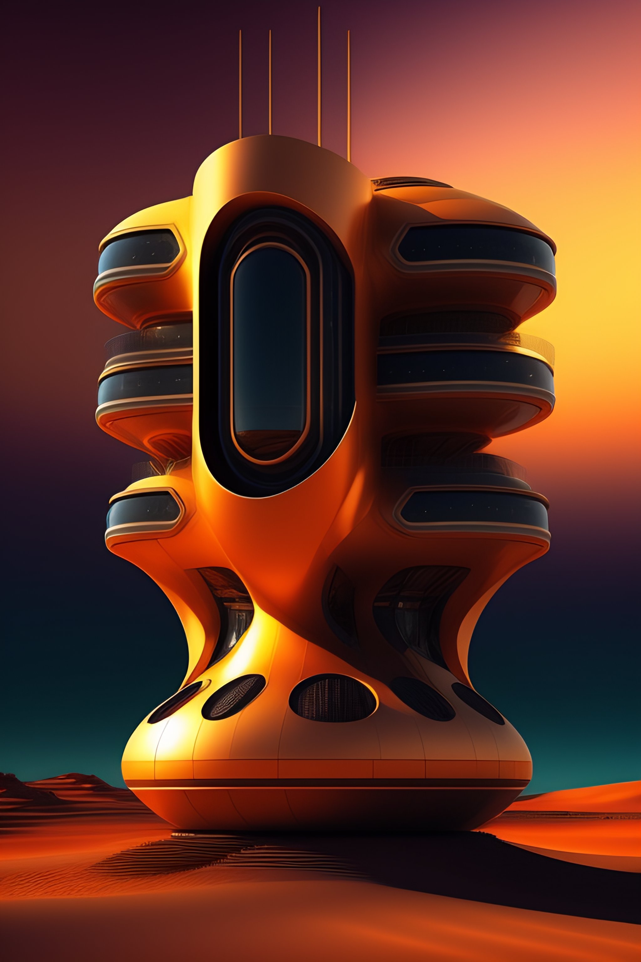 Lexica - Futurist architecture on mars cinematic light
