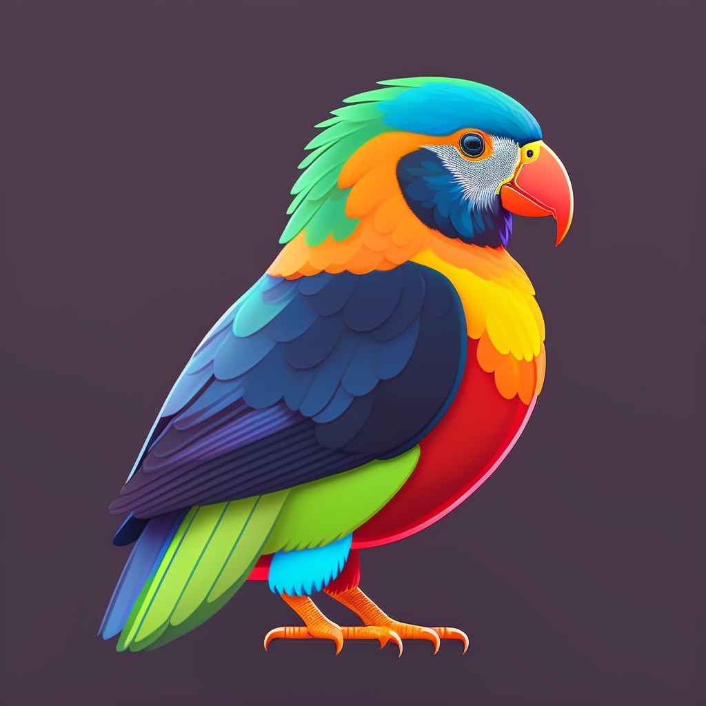 Lexica - A stochastic parrot, flat design, vector art, behance